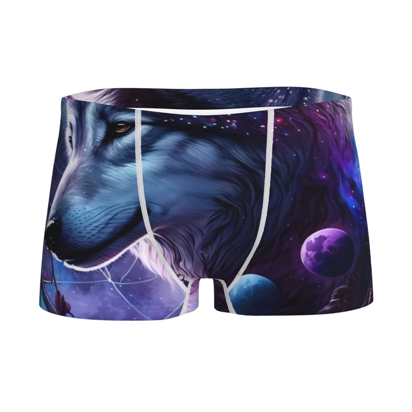 Logiee Feathered Wolf Print Boys' Boxer Briefs,Tween Boy Underwear ...