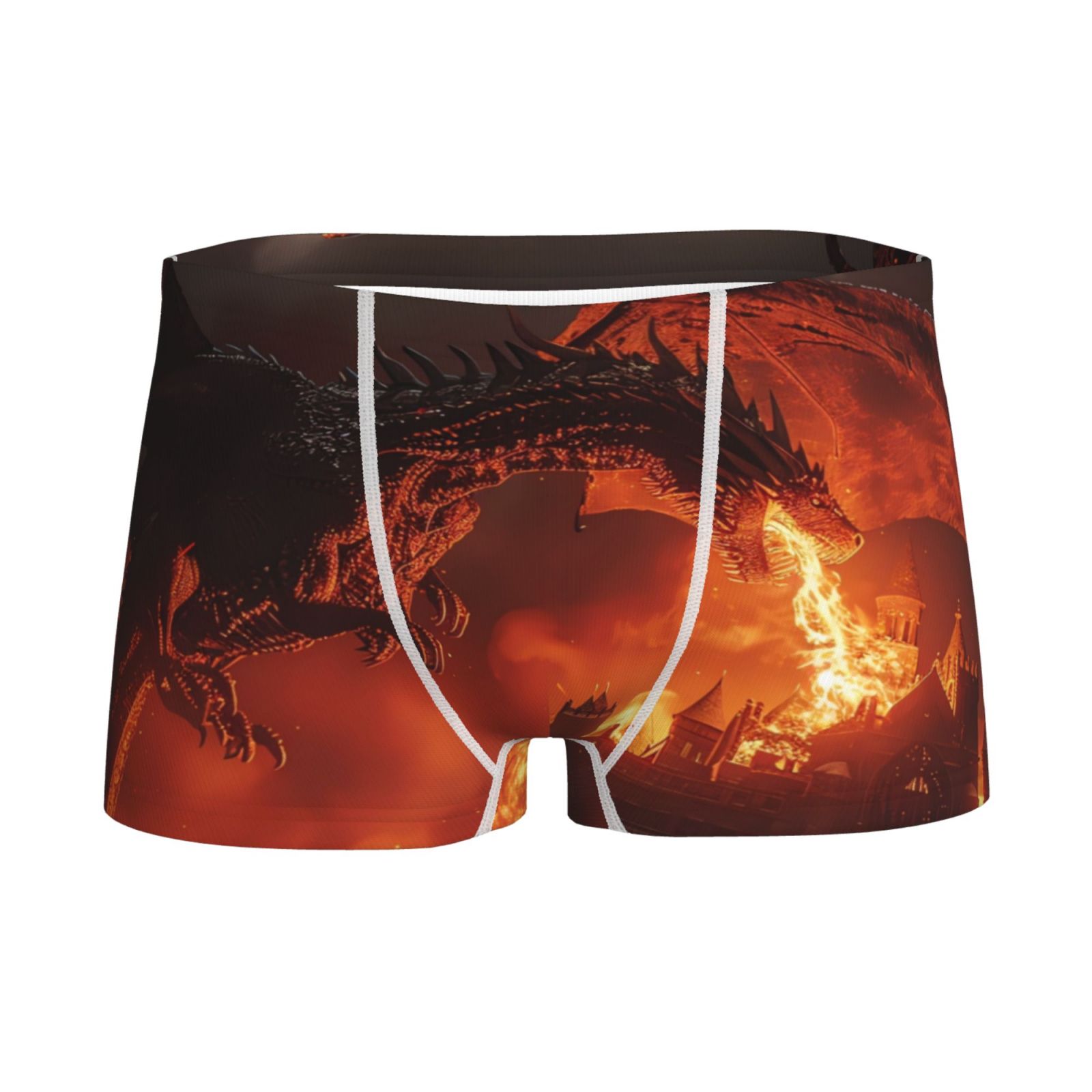 Logiee Fiery Dragons Castle Attack Print Boys' Boxer Briefs,Tween Boy ...