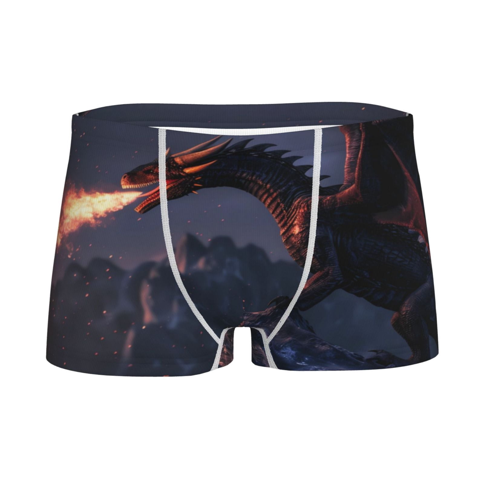 Logiee Fire Breathing Dragon Twilight Print Boys' Boxer Briefs,Tween ...