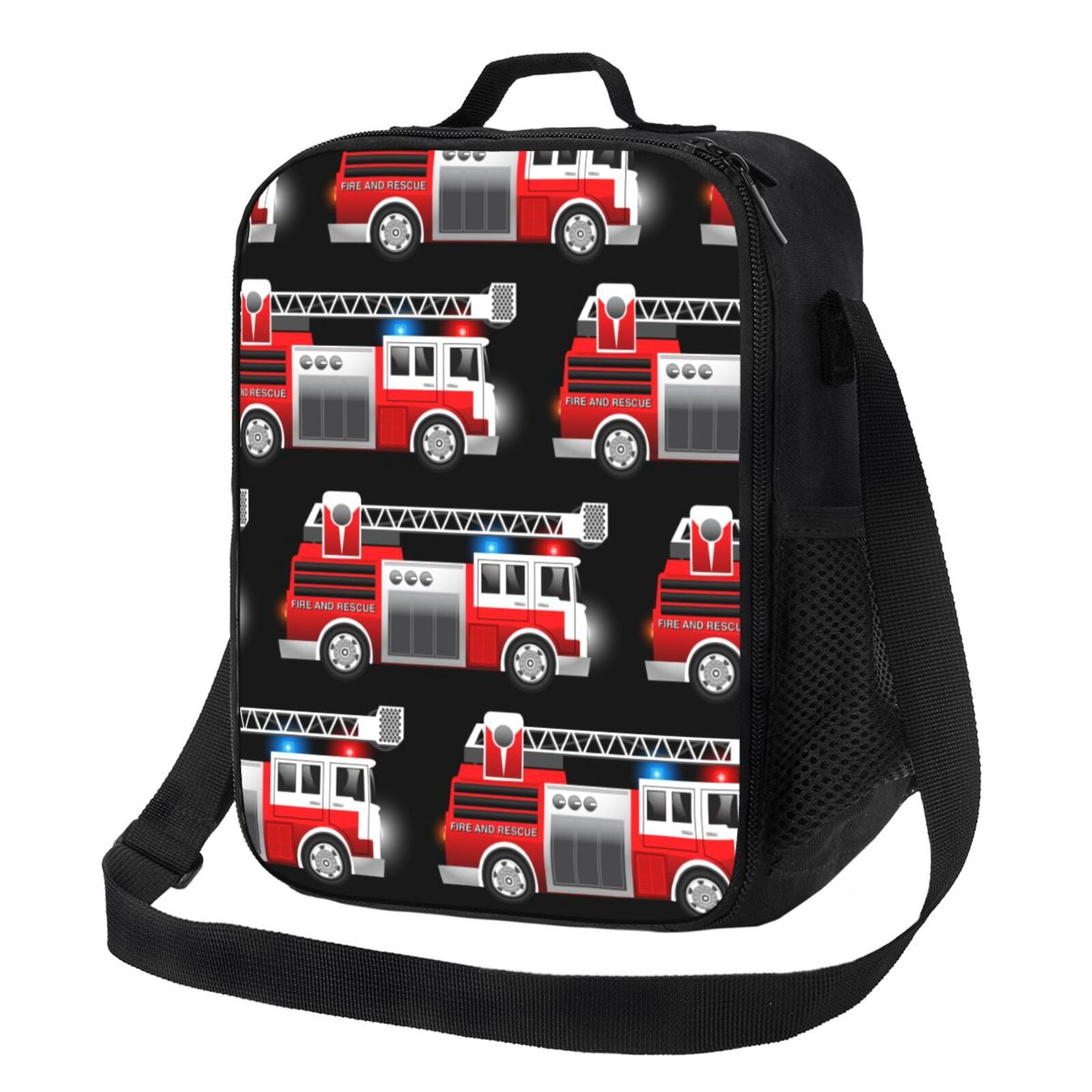 Logiee Fire and Rescue Truck Print Insulated Lunch Bag for Women/Men ...