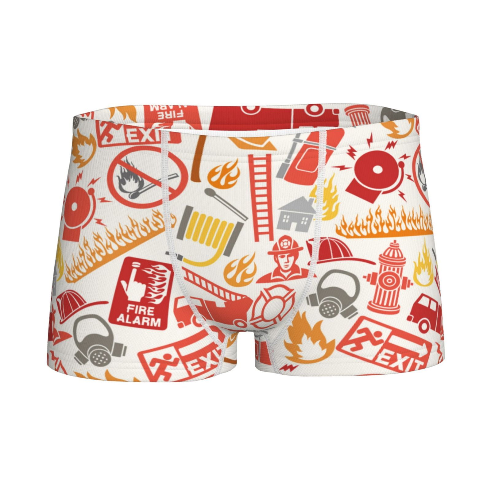 Logiee Firefighter Icons Print Boys' Boxer Briefs,Tween Boy Underwear ...
