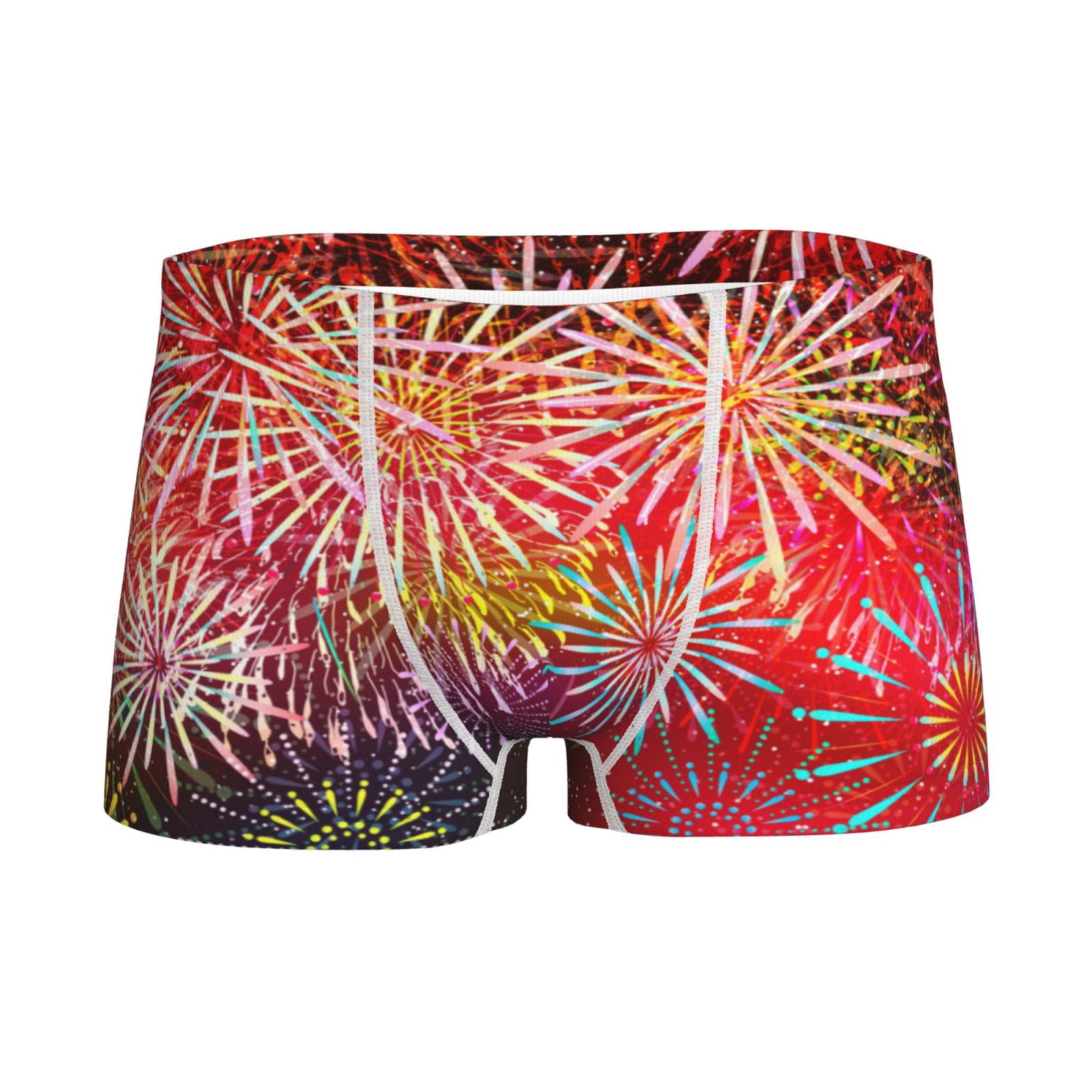 Logiee Fireworks Print Boys' Boxer Briefs,Tween Boy Underwear-Small ...