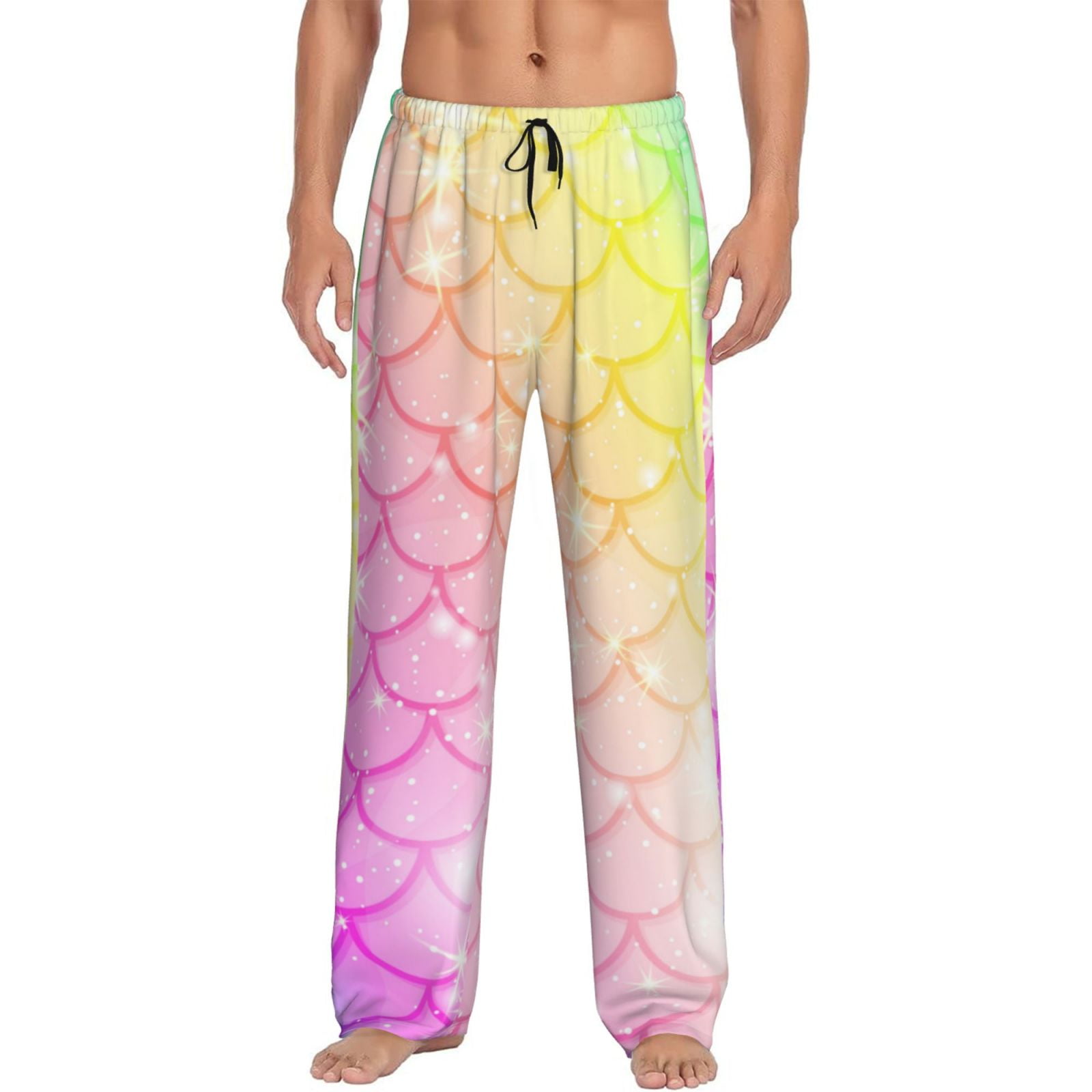 Logiee Fish Scale Print Pajama Pants for Men,Men’s Pajama Bottoms,Mens ...