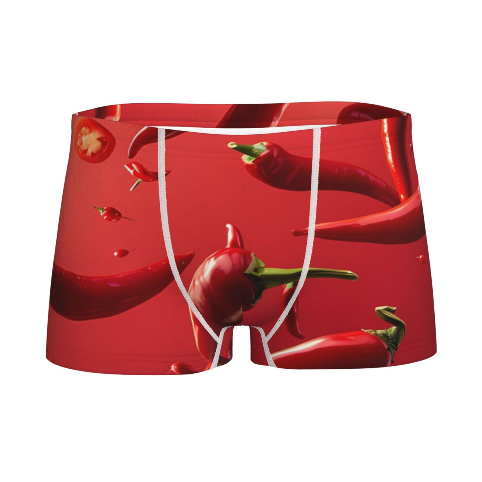 Logiee Floating Red Chili Peppers Print Boys' Boxer Briefs,Tween Boy ...