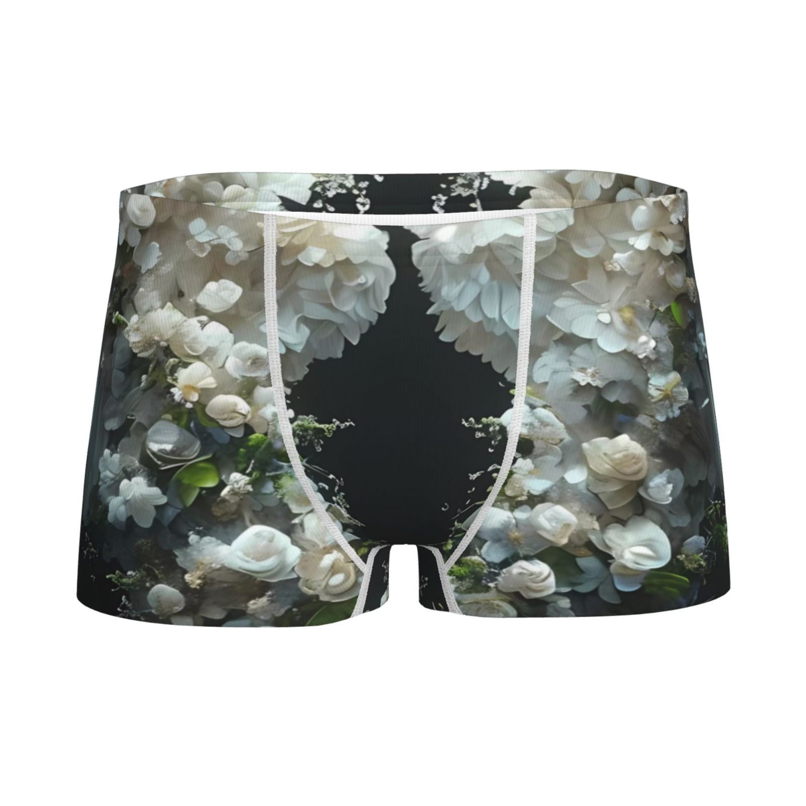 Logiee Floral Angelic White Wings Print Boys' Boxer Briefs,Tween Boy ...