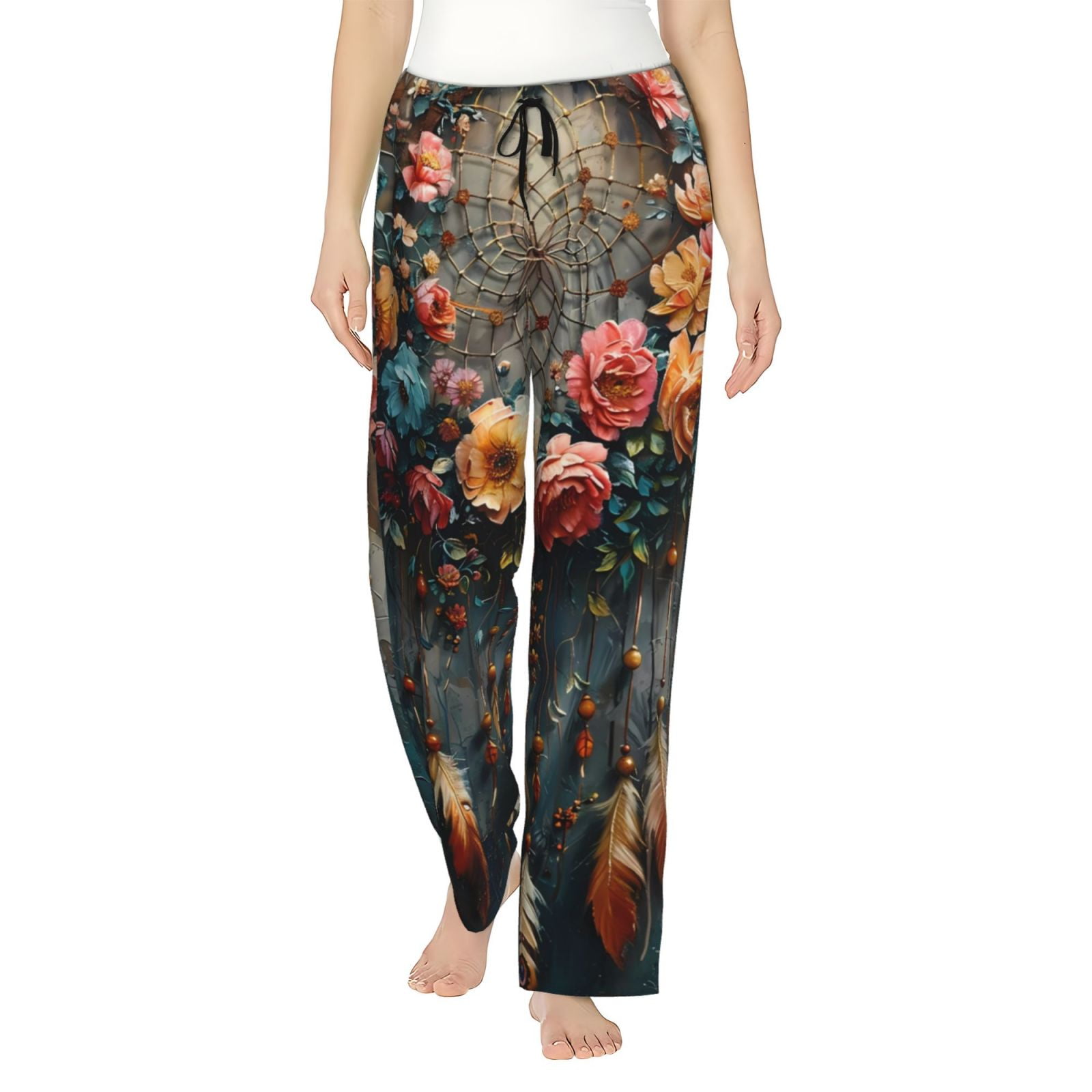 Logiee Floral Dreamcatcher Elegance Print Women Pajama Pants,Comfy Pj ...