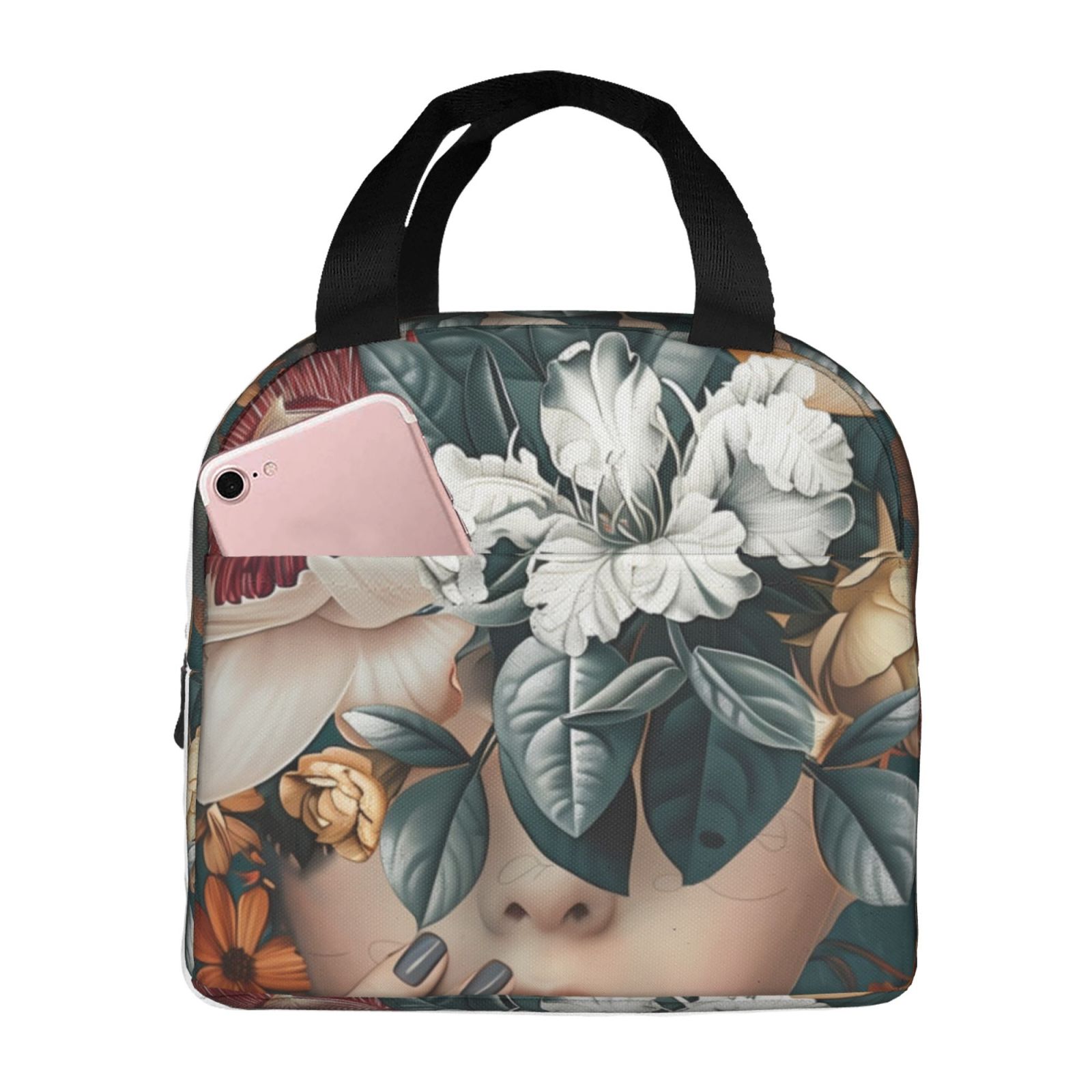 Logiee Floral Head Dreamscape Print Lunch Bag,Lunch Box for Women Men ...