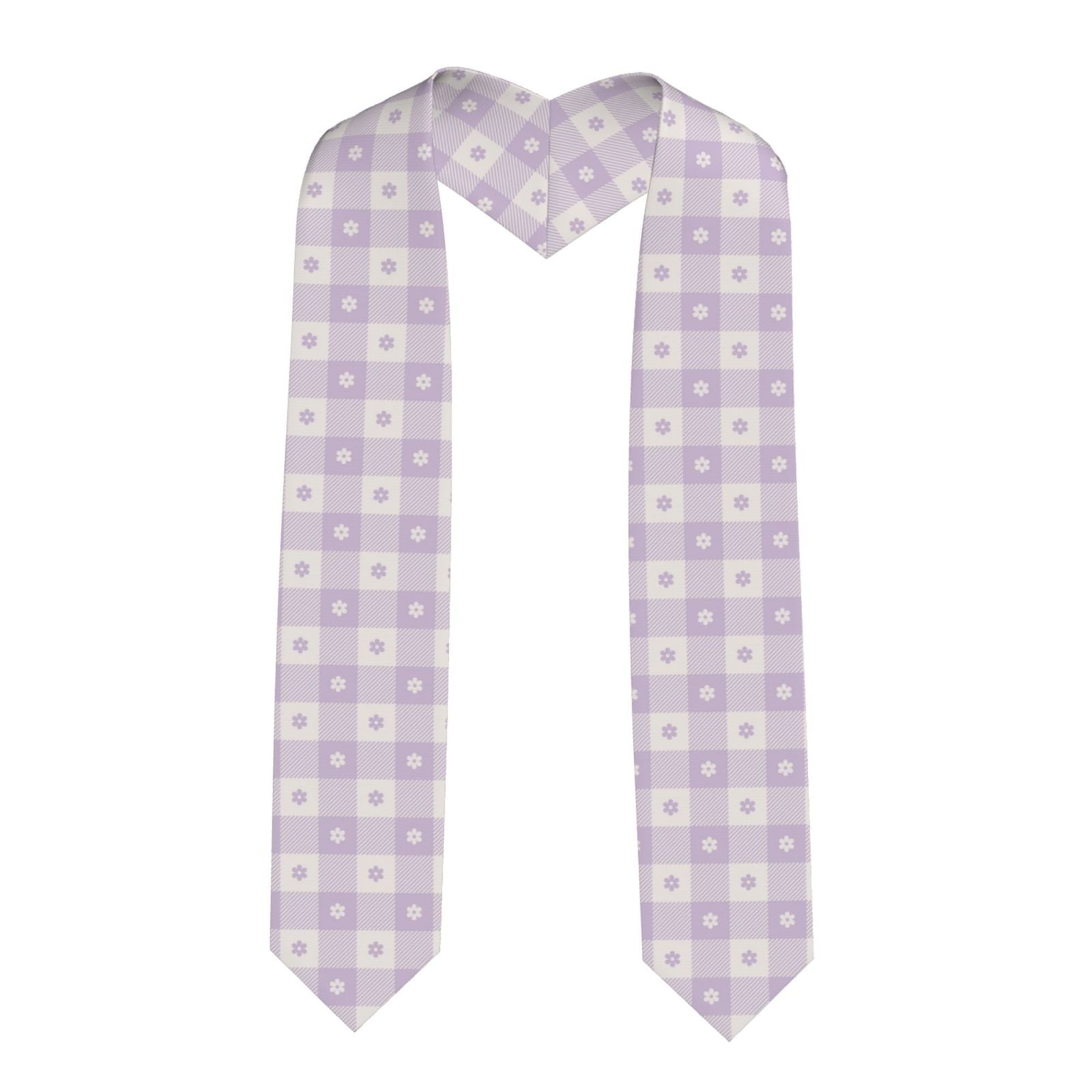 Logiee Floral Purple Buffalo Plaid Print Unisex Adult Graduation Stole ...