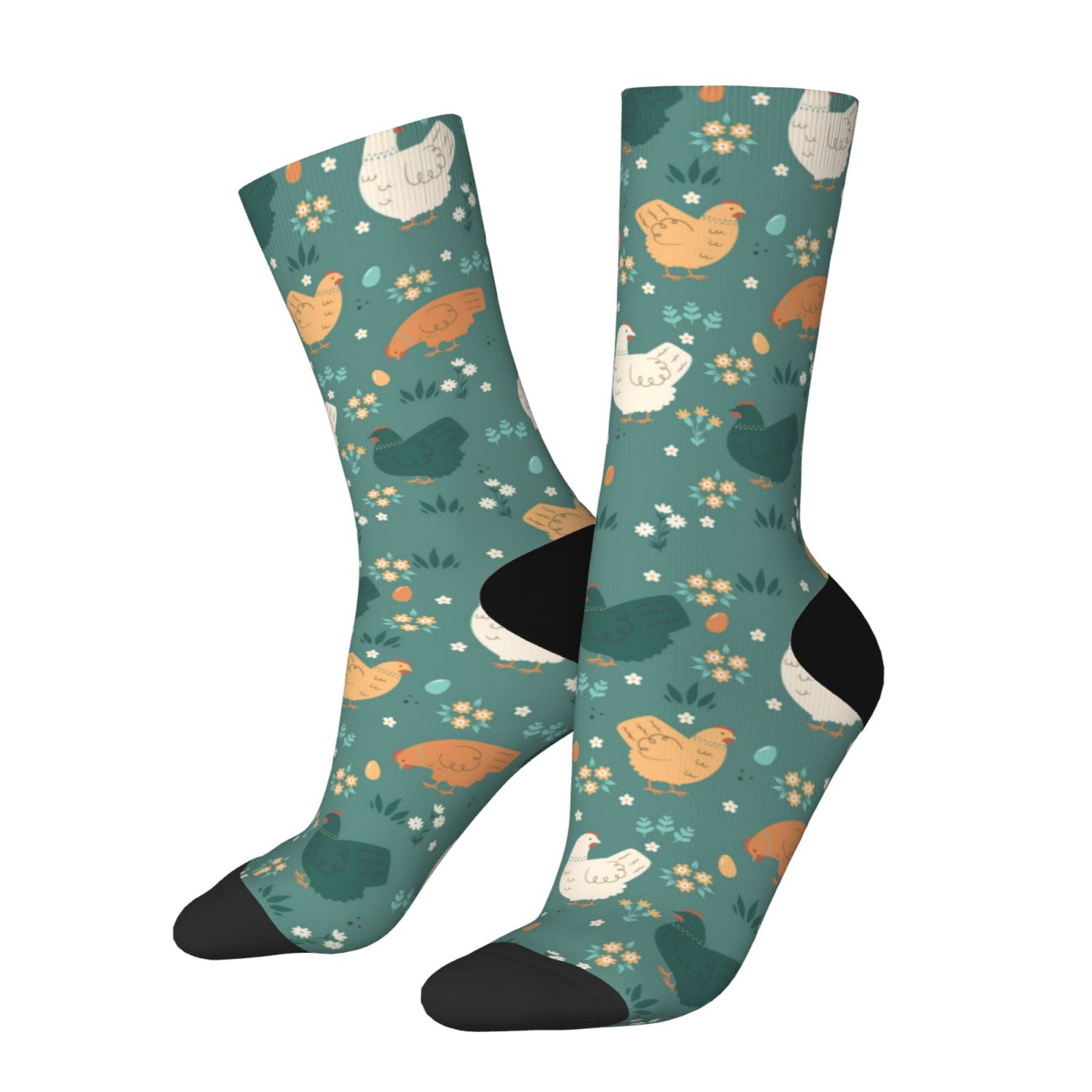 Logiee Flowe Rooster Print Adult Socks for Men & Women,Calf Socks ...
