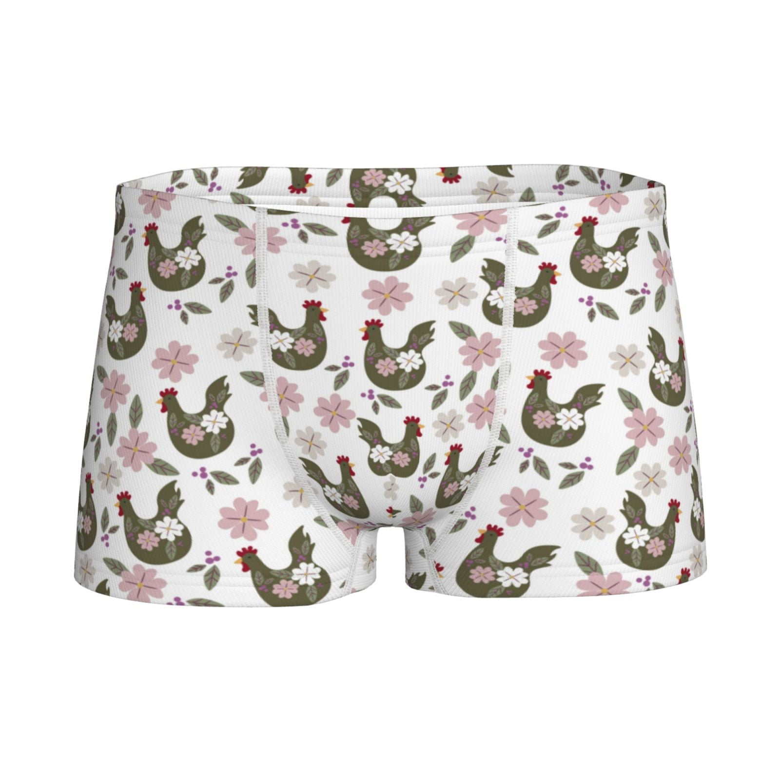 Logiee Flowe Rooster Print Boys' Boxer Briefs,Tween Boy Underwear ...