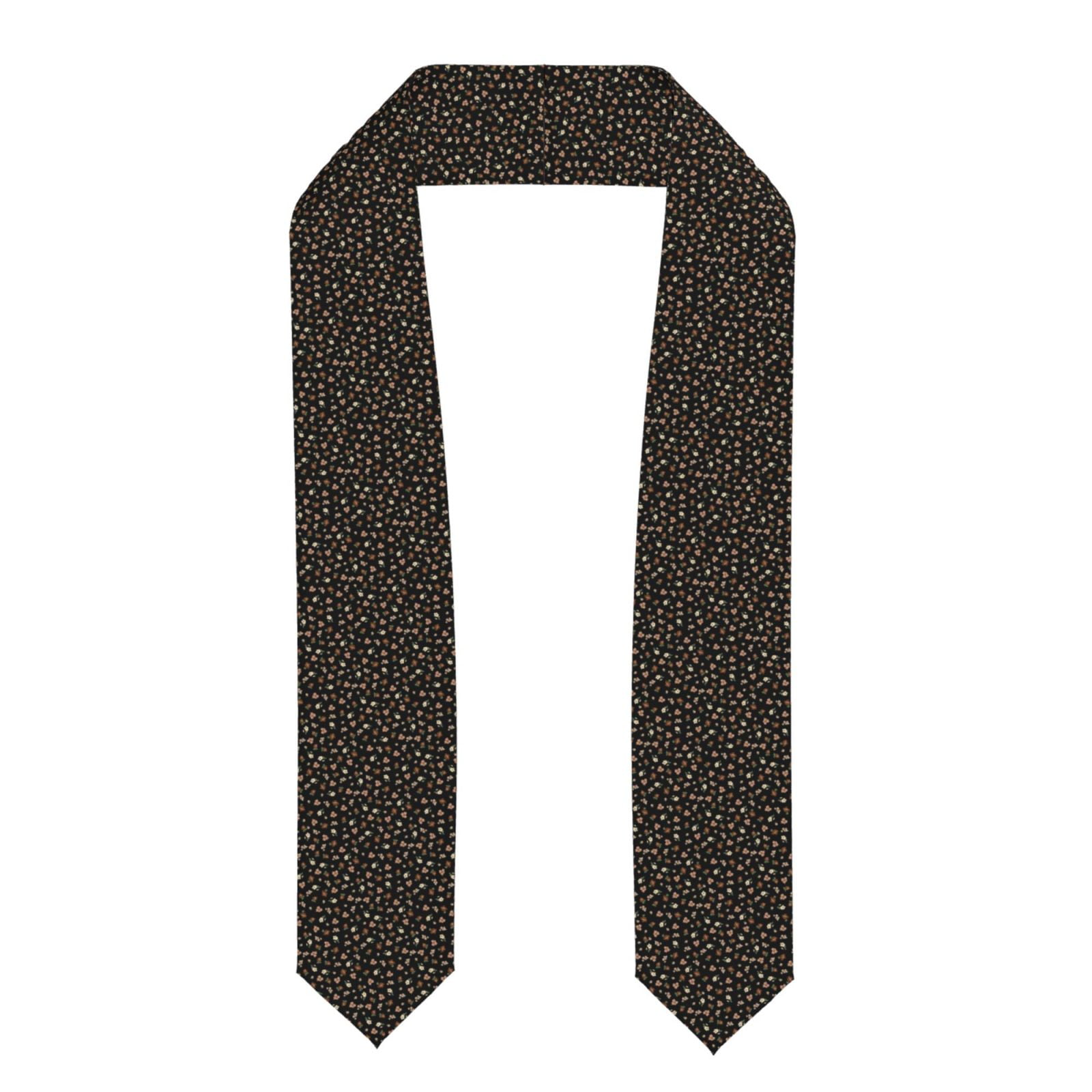 Logiee Flower Pattern On Black Print Unisex Adult Graduation Stole ...