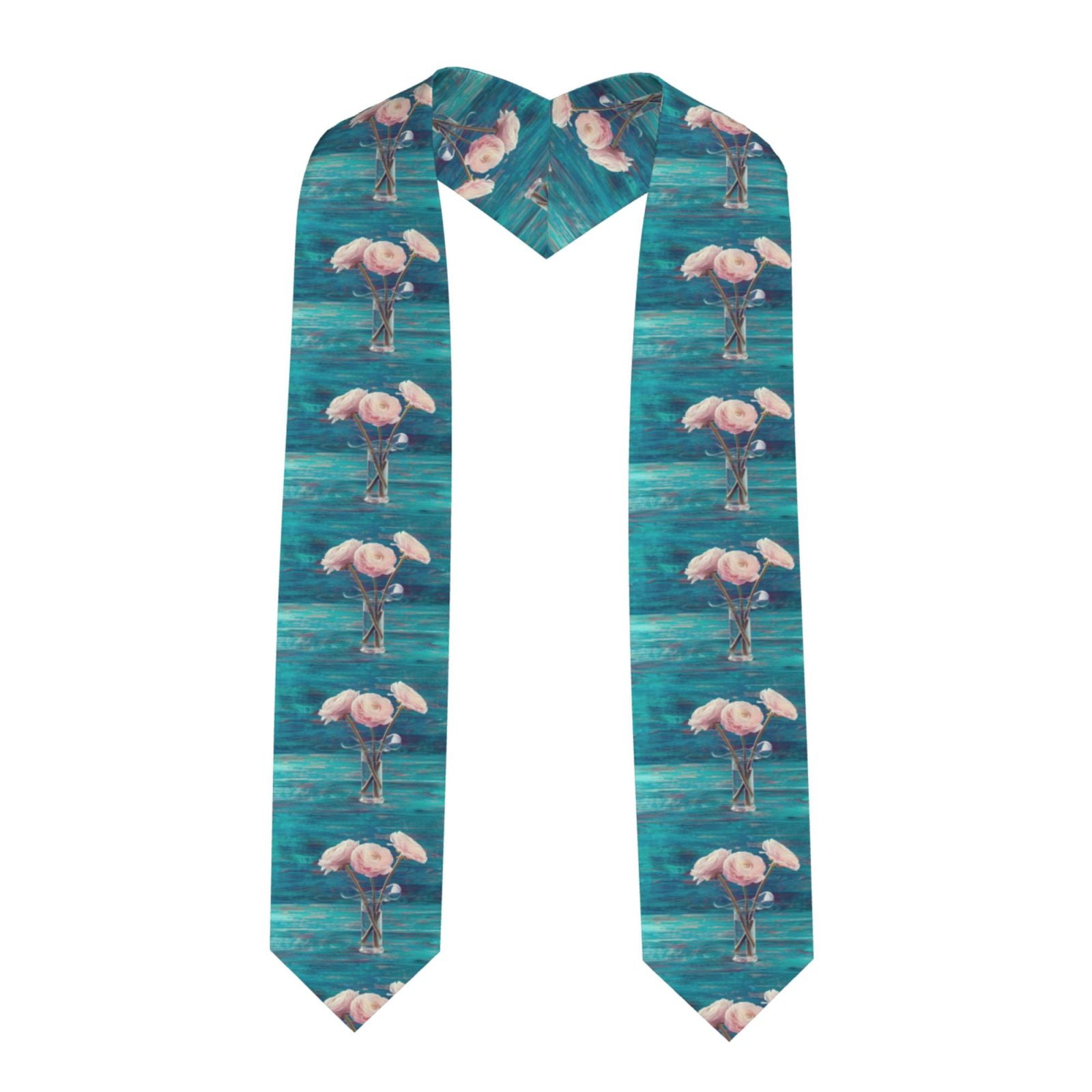 Logiee Flowers in Glass Vase Print Unisex Adult Graduation Stole Shawl ...
