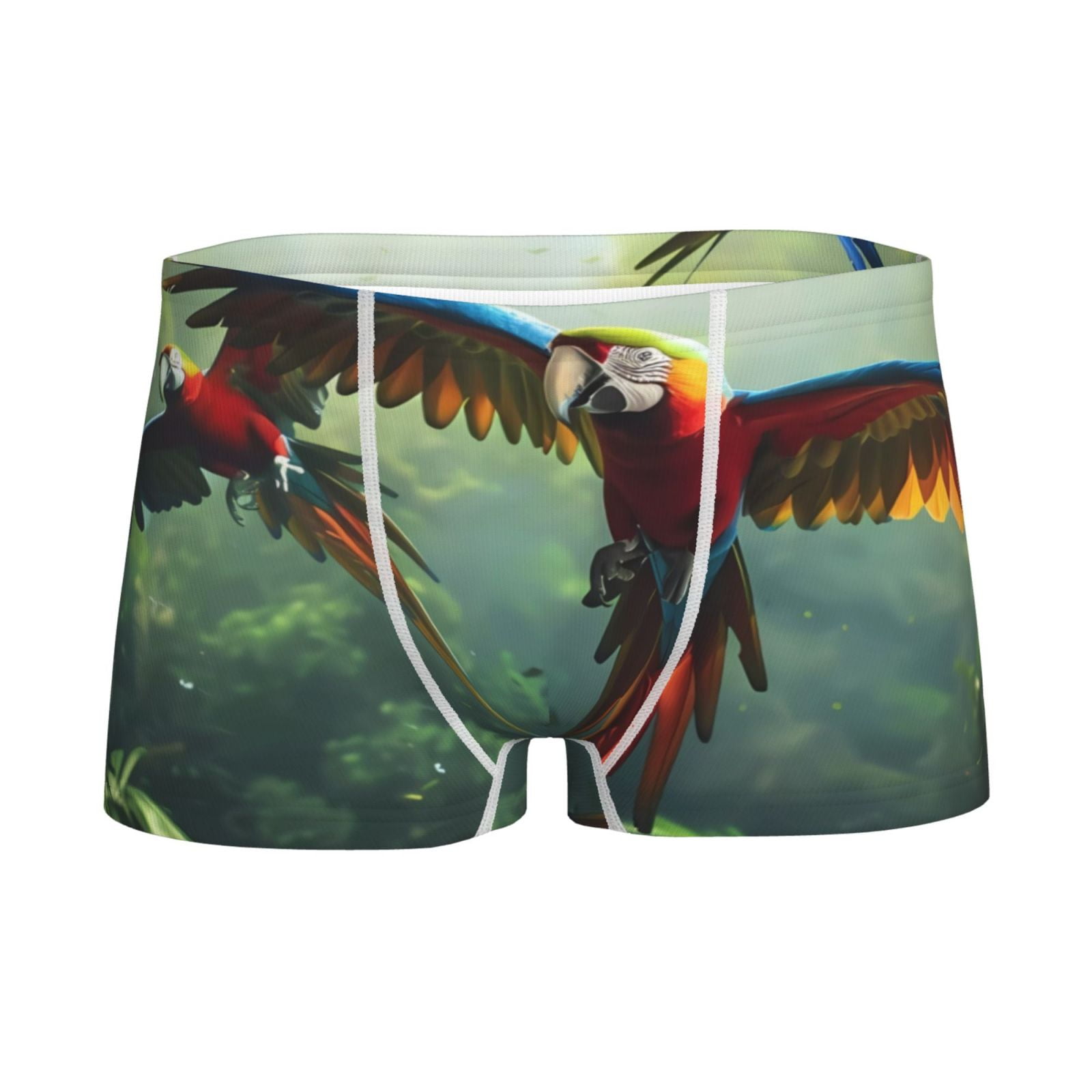 Logiee Flying Parrots In Jungle Print Boys' Boxer Briefs,Tween Boy ...