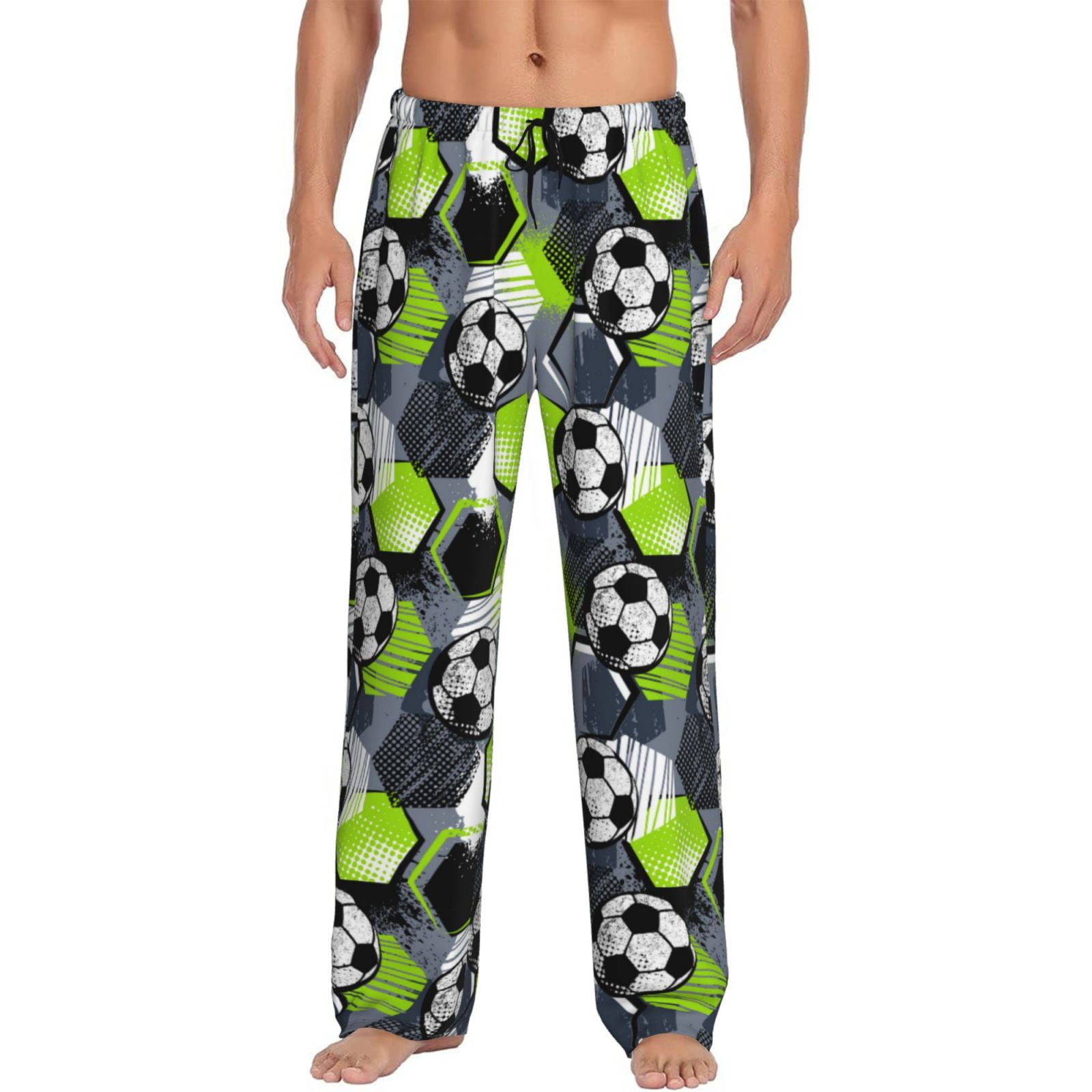 Logiee Football Print Pajama Pants for Men,Men’s Pajama Bottoms,Mens PJ ...
