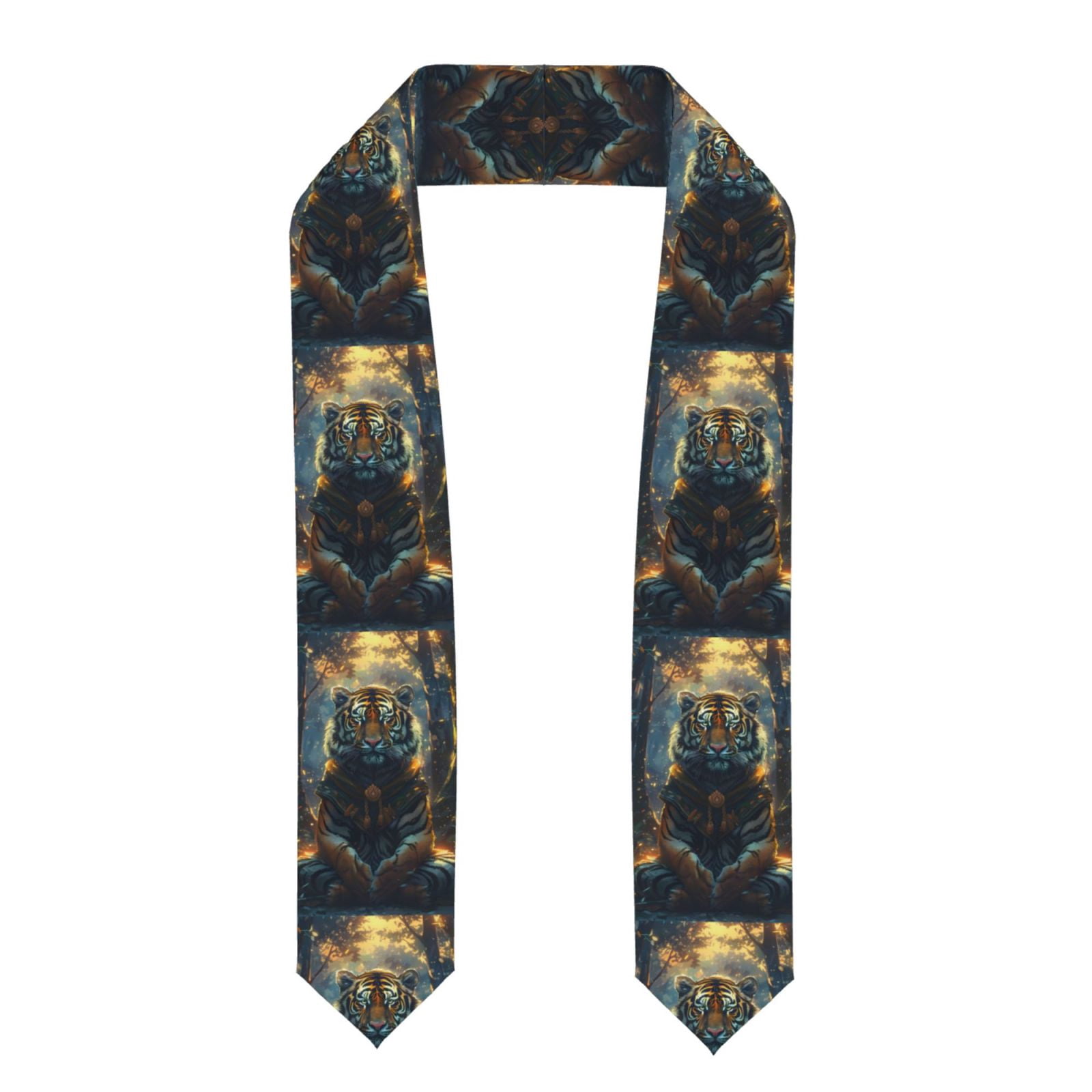 Logiee Forest Meditating Tiger Print Unisex Adult Graduation Stole ...