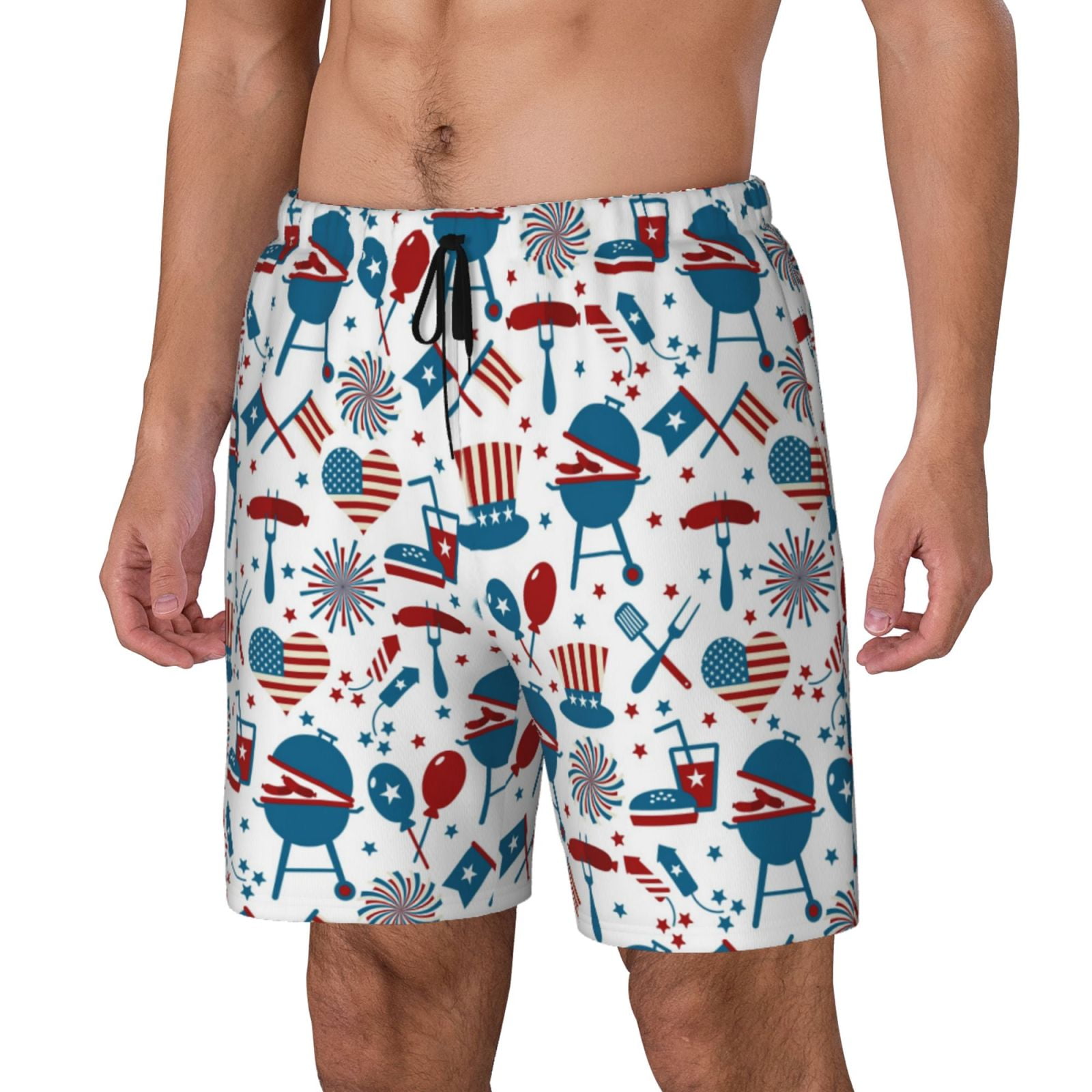 Logiee Fourth Of July Party Print Men's Swim Trunk,Quick Dry Board ...
