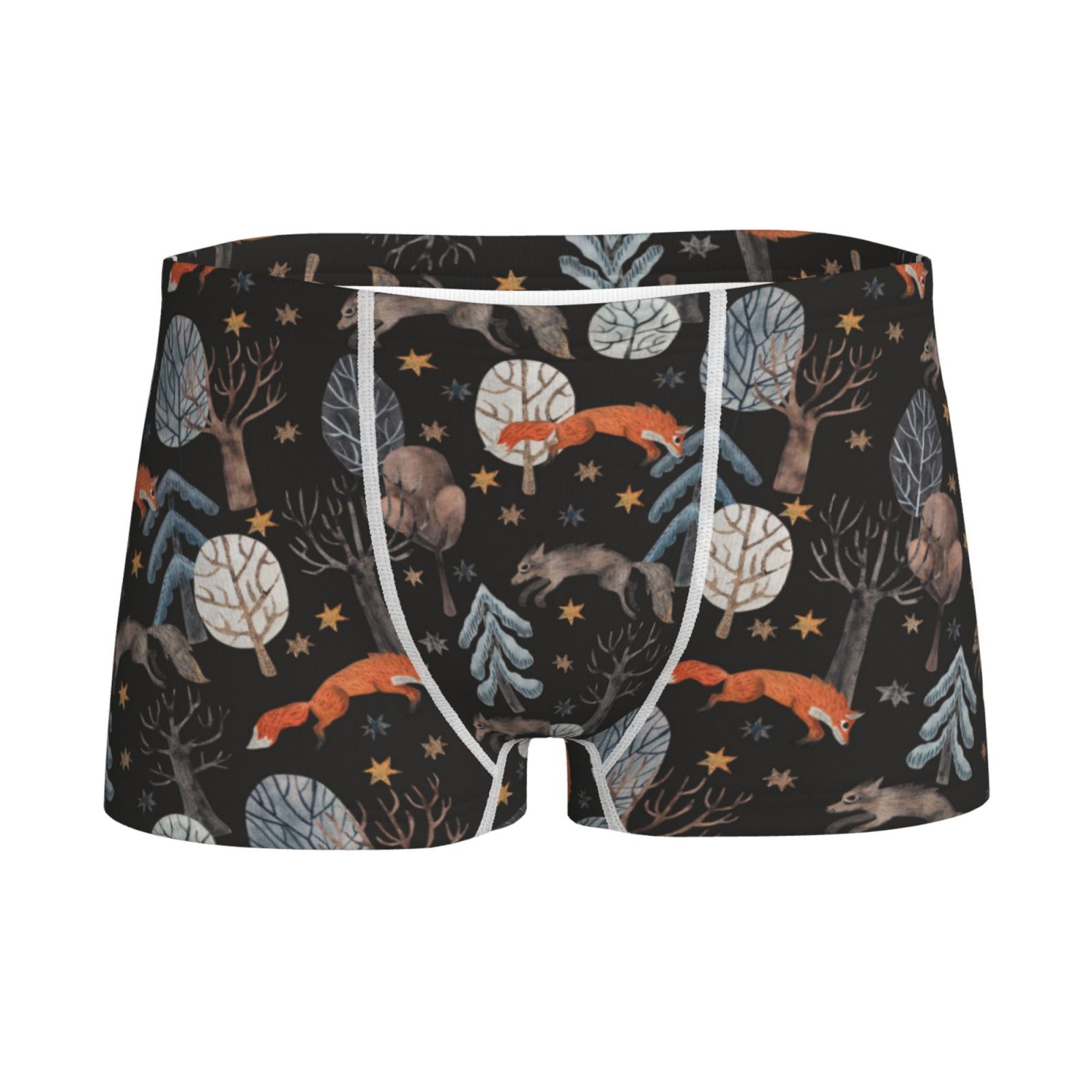 Logiee Fox In The Forest Print Boys' Boxer Briefs,Tween Boy Underwear-XX-Small - Walmart.com