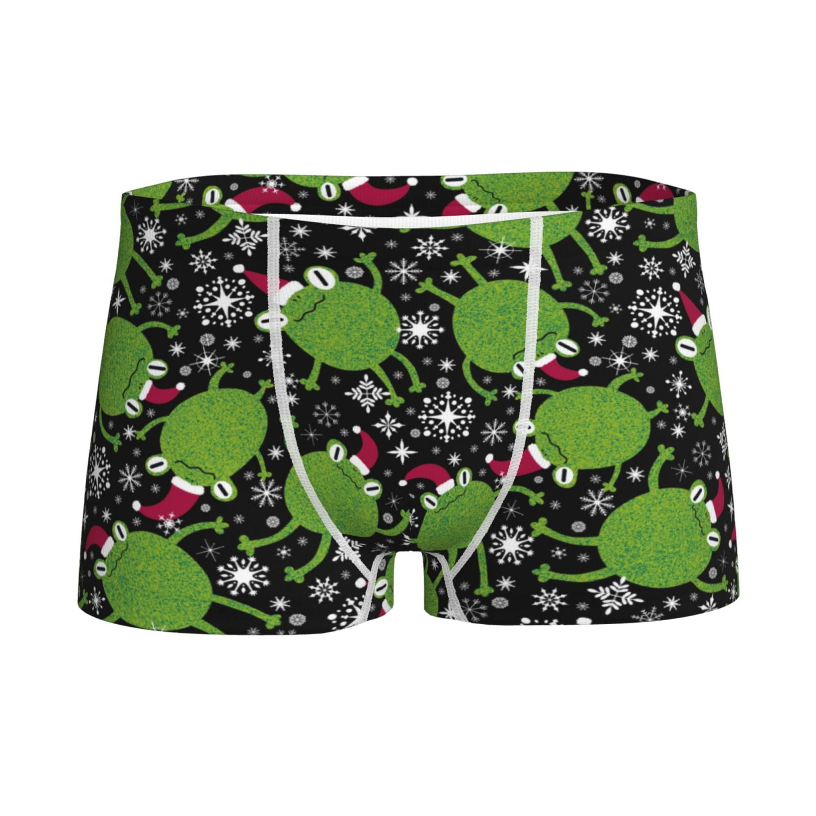 Logiee Frogs And Santa Hat Print Boys' Boxer Briefs,Tween Boy Underwear-XX-Small - Walmart.com
