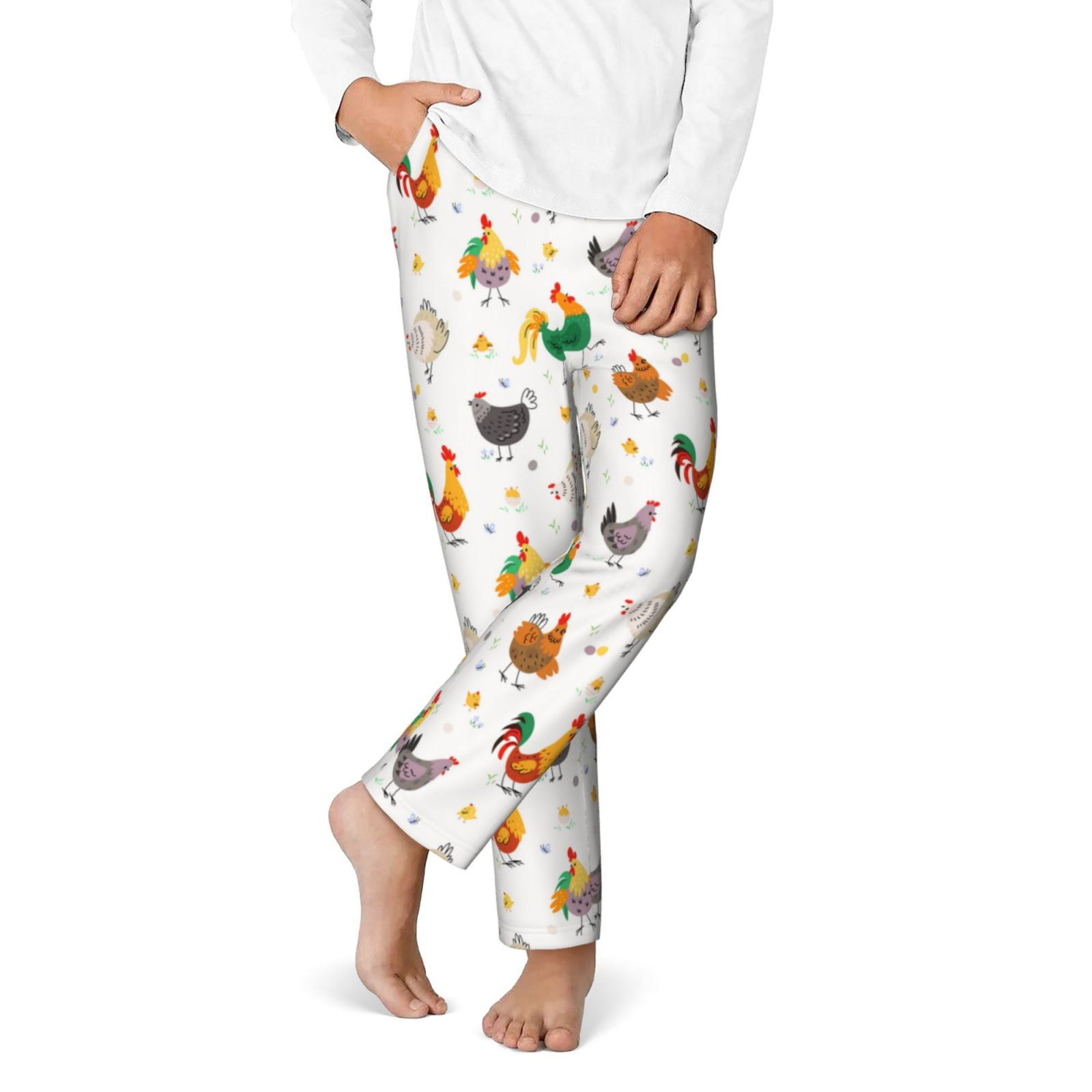 Logiee Funny Chicken Print Teenagers' Pajama Pants ,Boys Bottoms,Long ...
