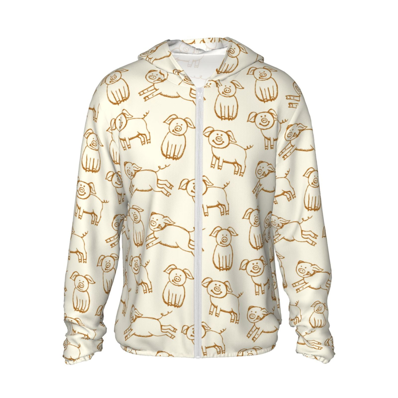 Logiee Funny Pigs Print Men's Women Light Jacket Full Zip Sun ...