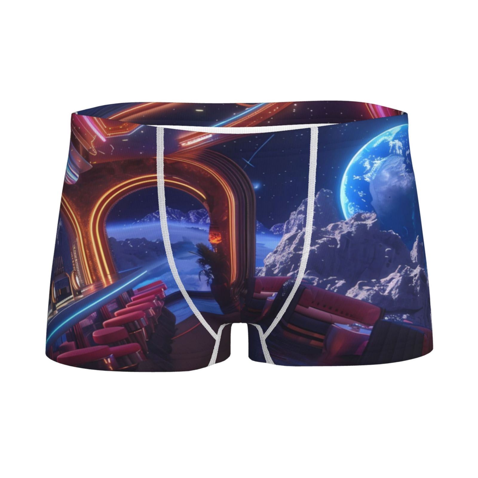 Logiee Futuristic Bar Space View Print Boys' Boxer Briefs,Tween Boy ...