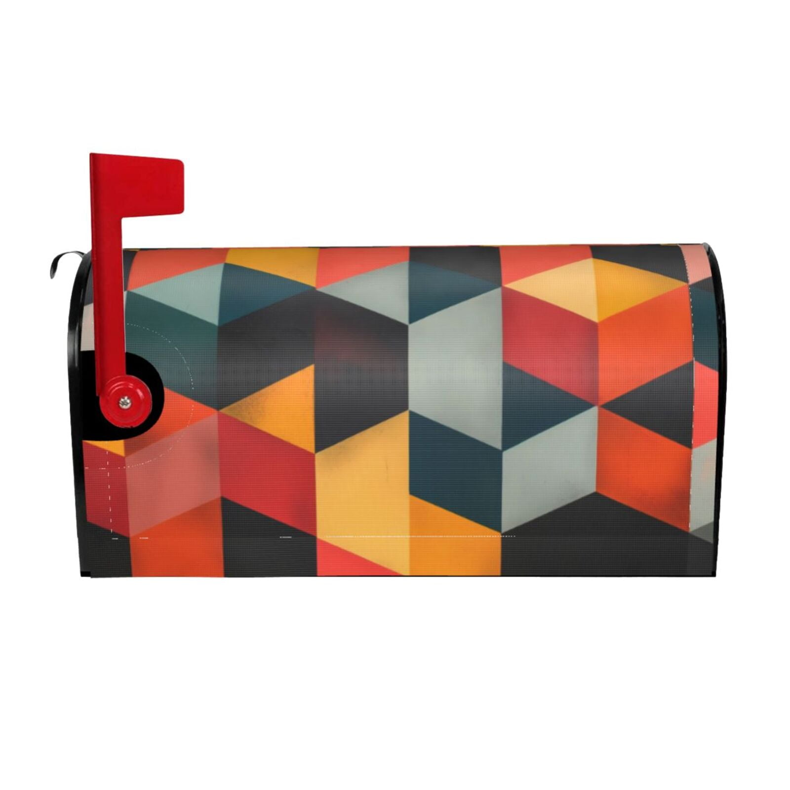 Logiee Geometric Cube Pattern Art Print Post Letter Box Wrap Decor ...
