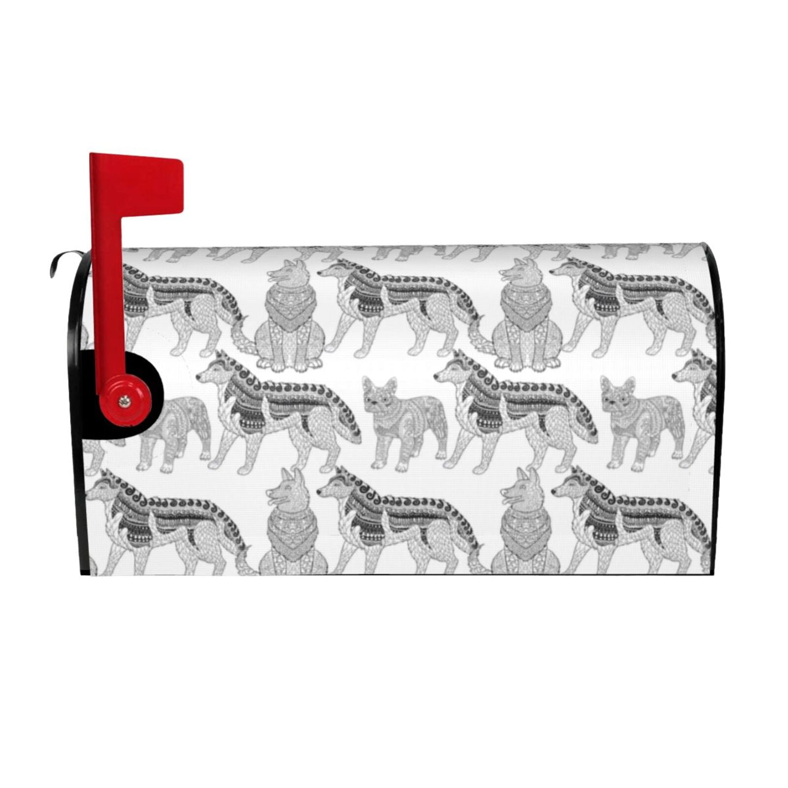 Logiee German Shepherd Dog Print Post Letter Box Wrap Decor, Mailbox ...