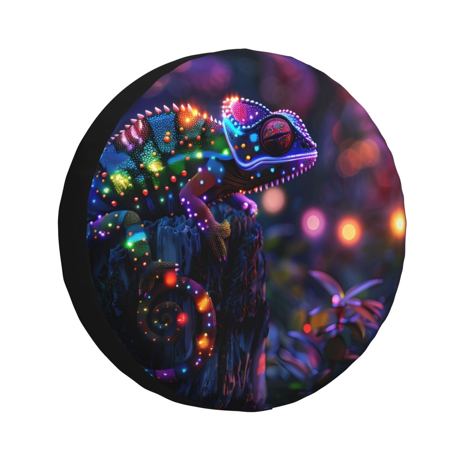 Logiee Glowing Chameleon Fantasy Art Print Spare Tire Cover, Universal ...