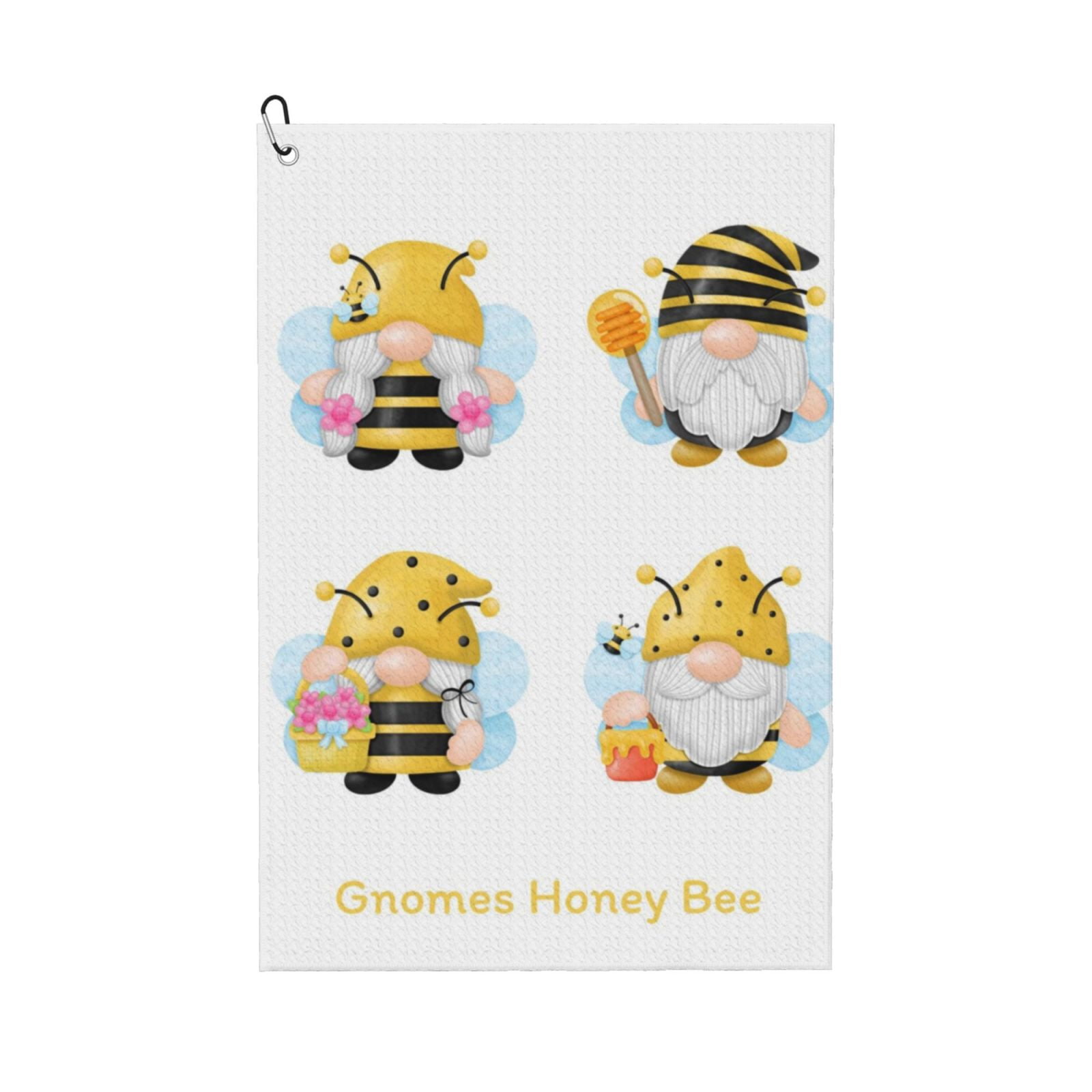 Logiee Gnomes Honey Bee Print Golf Towels,16" x 24" Portable Golf Towel ...