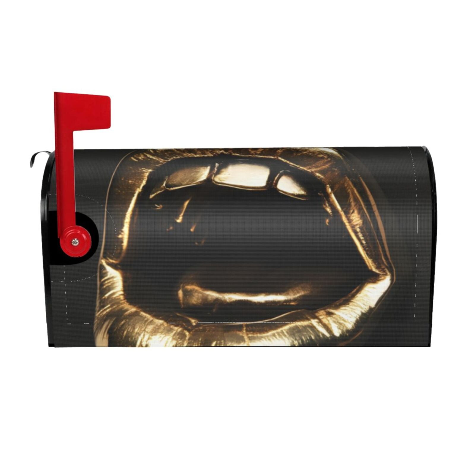 Logiee Golden Lips Modern Sculpture Print Post Letter Box Wrap Decor ...