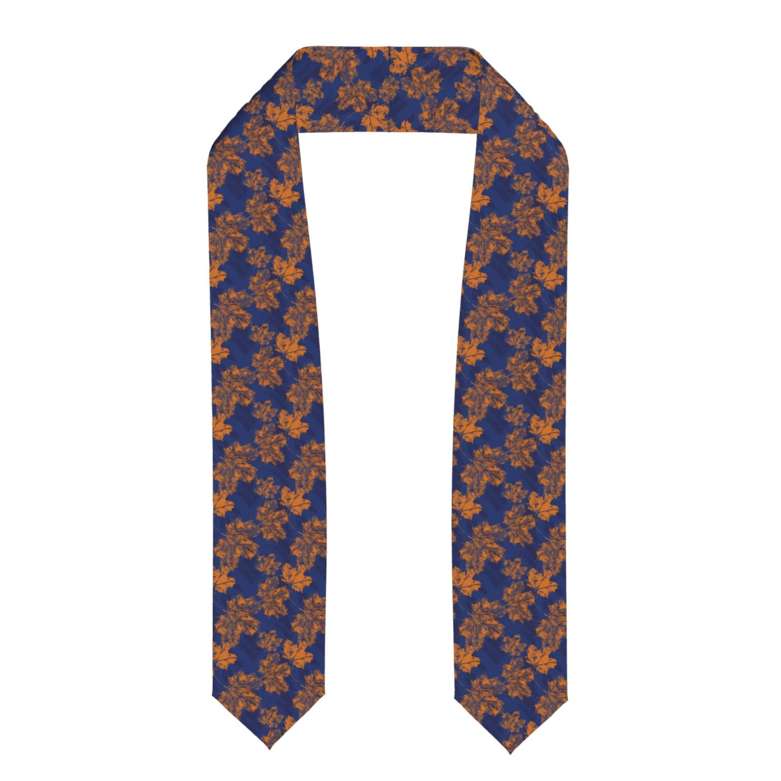 Logiee Golden Maple on Navy Blue Print Unisex Adult Graduation Stole ...