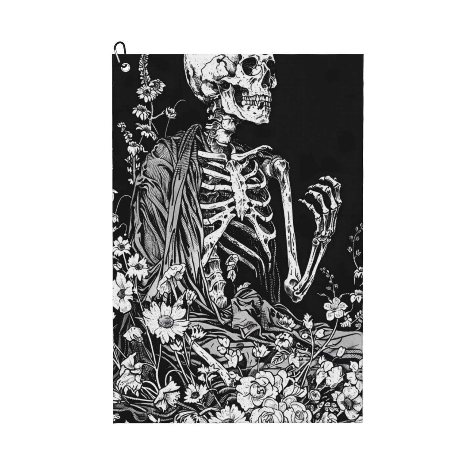 Logiee Gothic Skull Floral Art Print Golf Towels,16" x 24" Portable ...