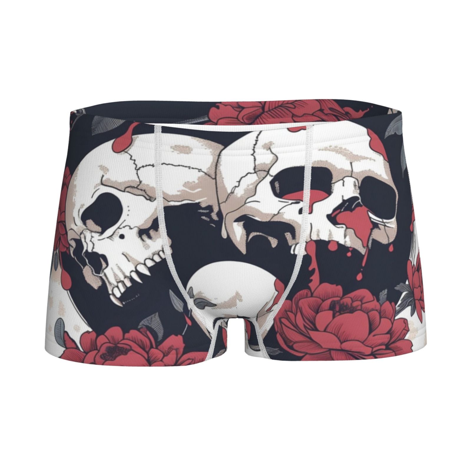 Logiee Gothic Skulls And Roses Print Boys' Boxer Briefs,Tween Boy ...