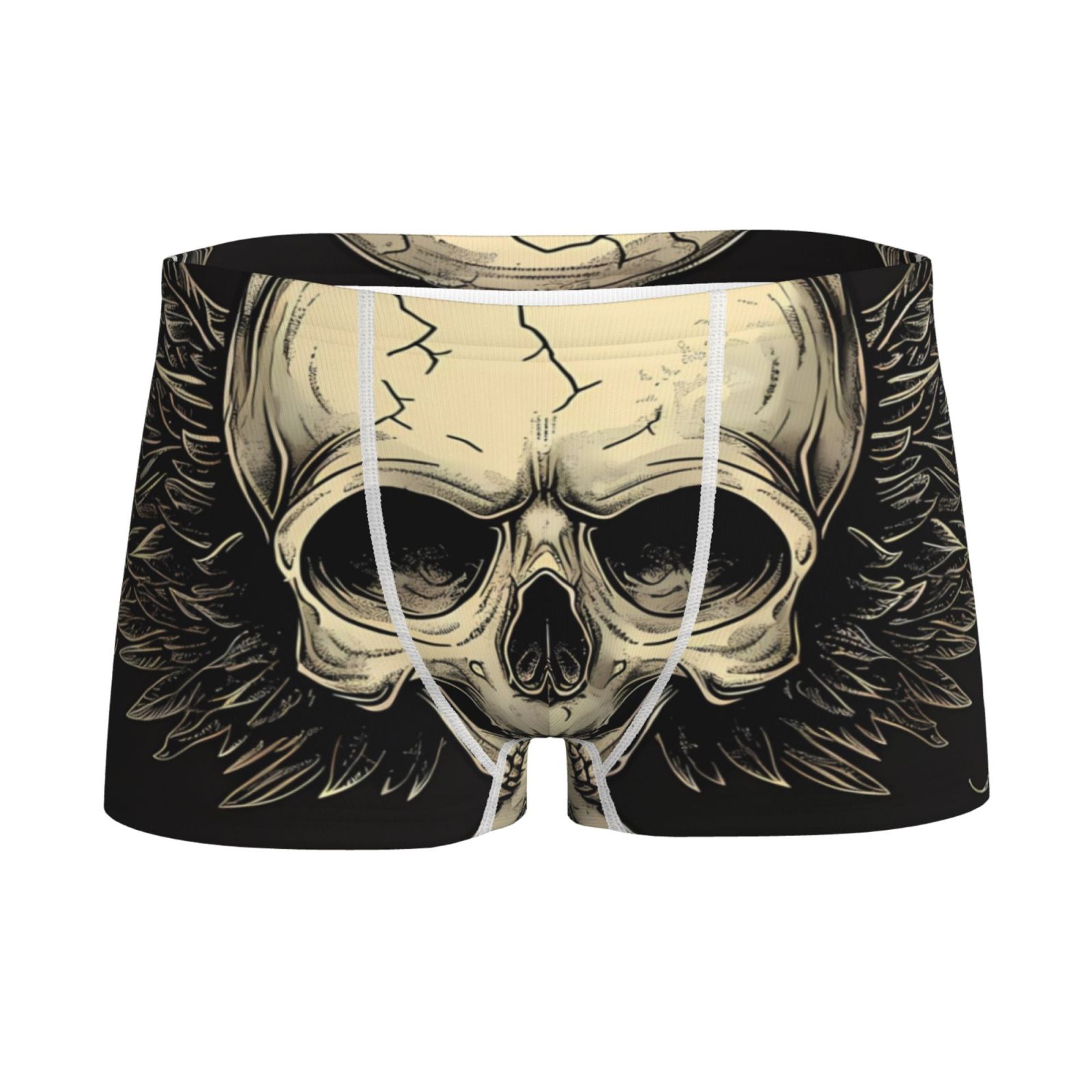 Logiee Gothic Winged Skull Print Boys' Boxer Briefs,Tween Boy Underwear ...