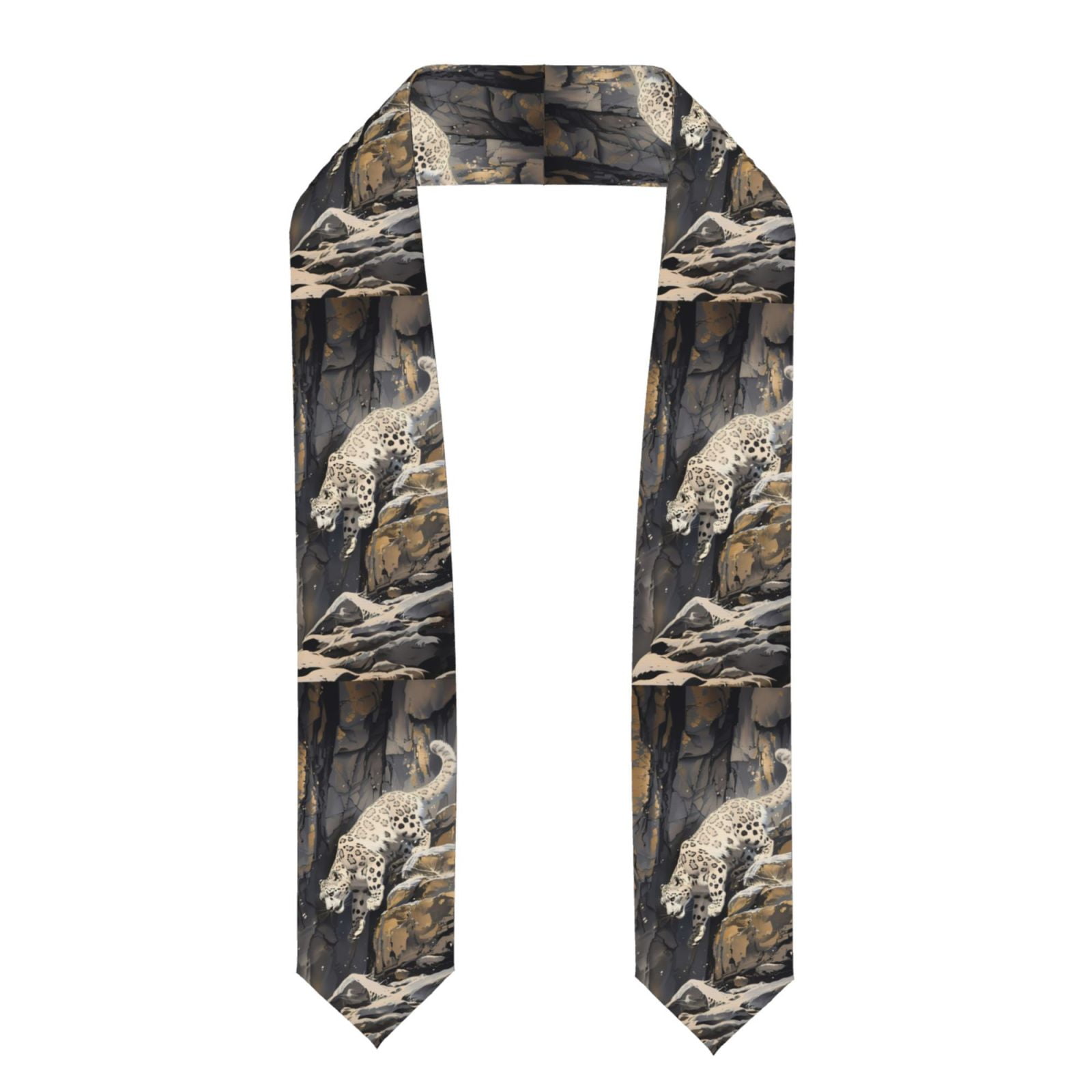 Logiee Graceful Snow Leopard Print Unisex Adult Graduation Stole Shawl ...
