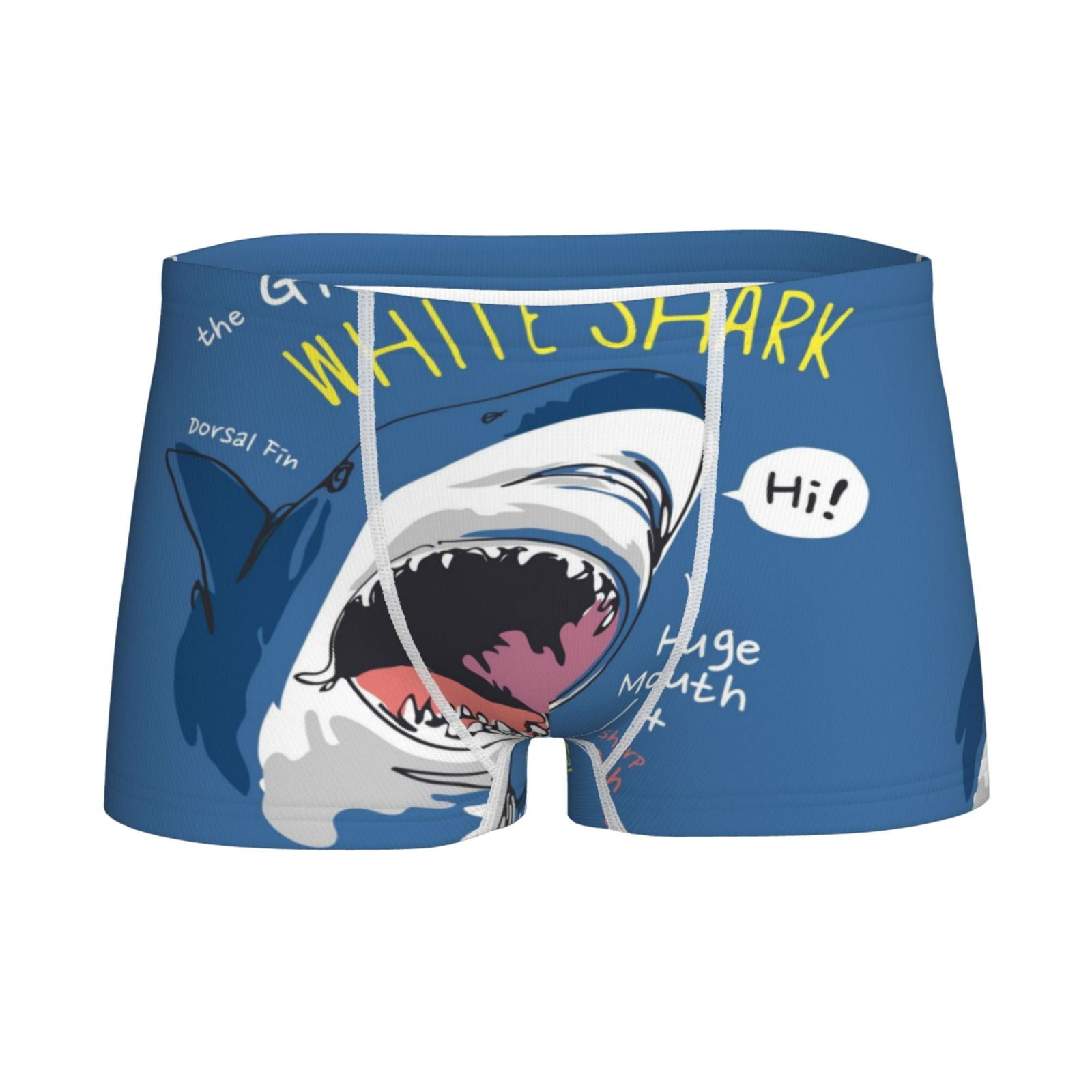 Logiee Great White Shark Print Boys' Boxer Briefs,Tween Boy Underwear ...