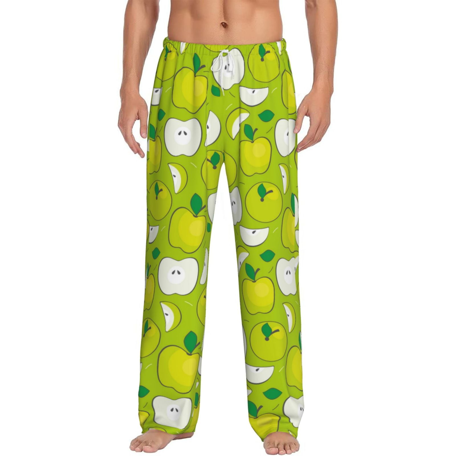 Logiee Green Apple Print Pajama Pants for Men,Men’s Pajama Bottoms,Mens ...