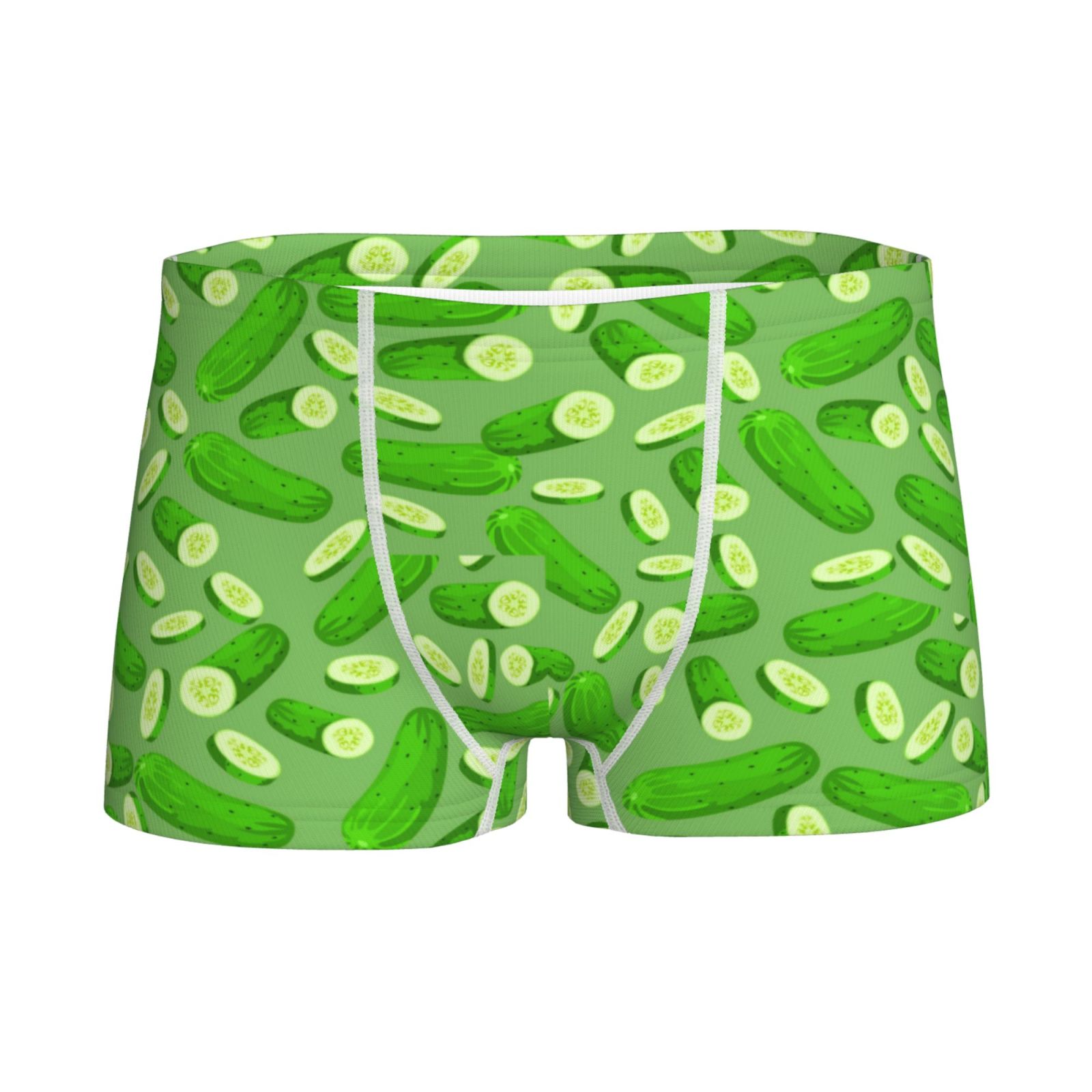 Logiee Green Cucumber Print Boys' Boxer Briefs,Tween Boy Underwear ...