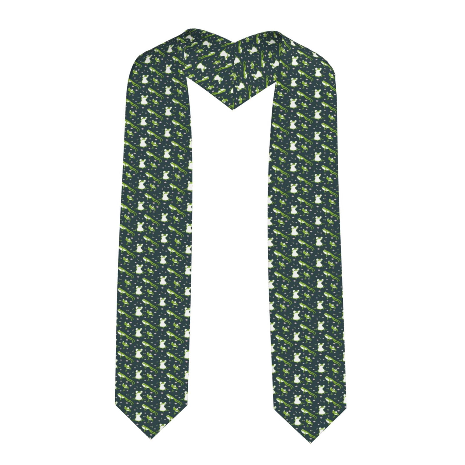 Logiee Green Frogs Print Unisex Adult Graduation Stole Shawl 72" Long ...