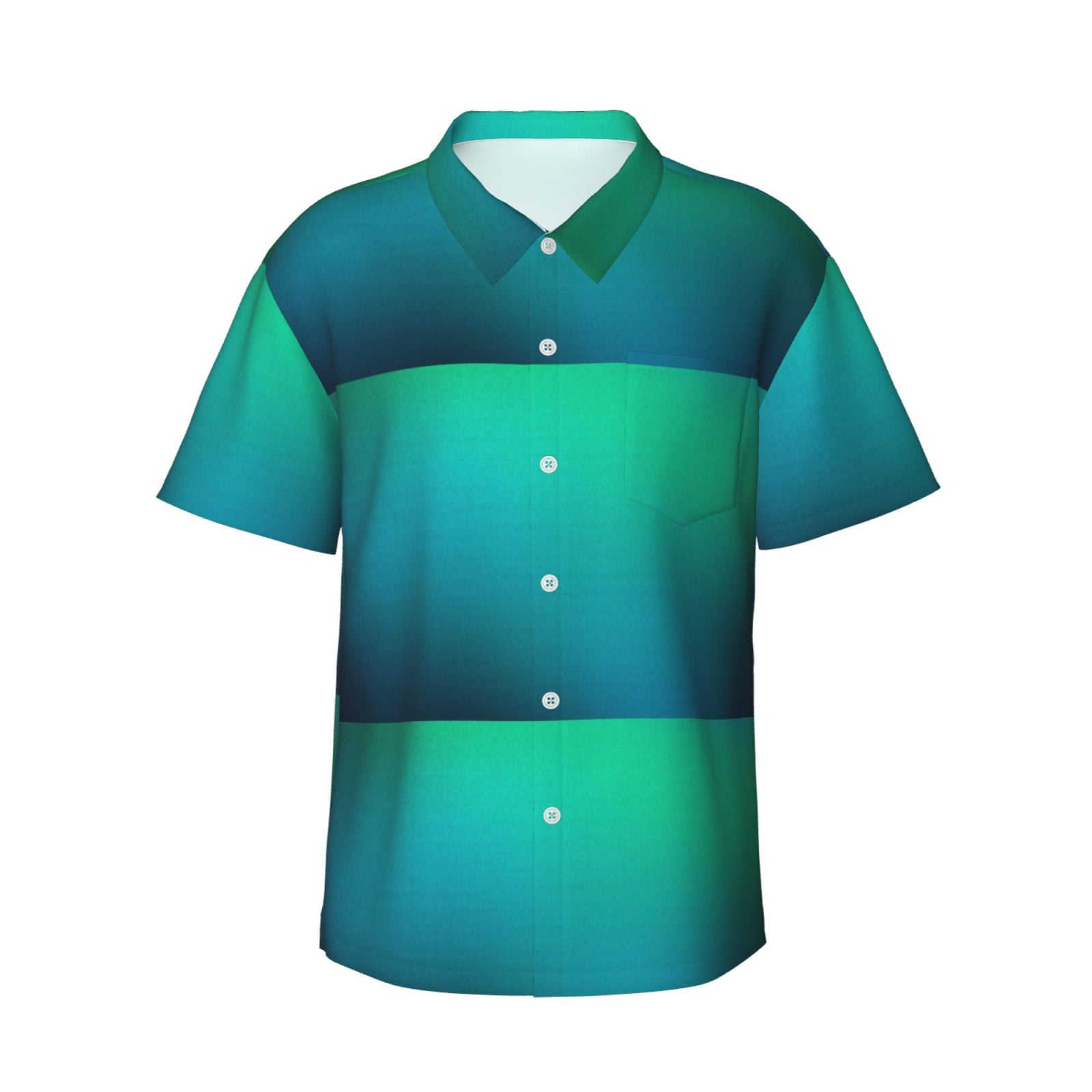 Logiee Green Turquoise Teal Print Mens Hawaiian Shirts,Loose-Fit Short ...