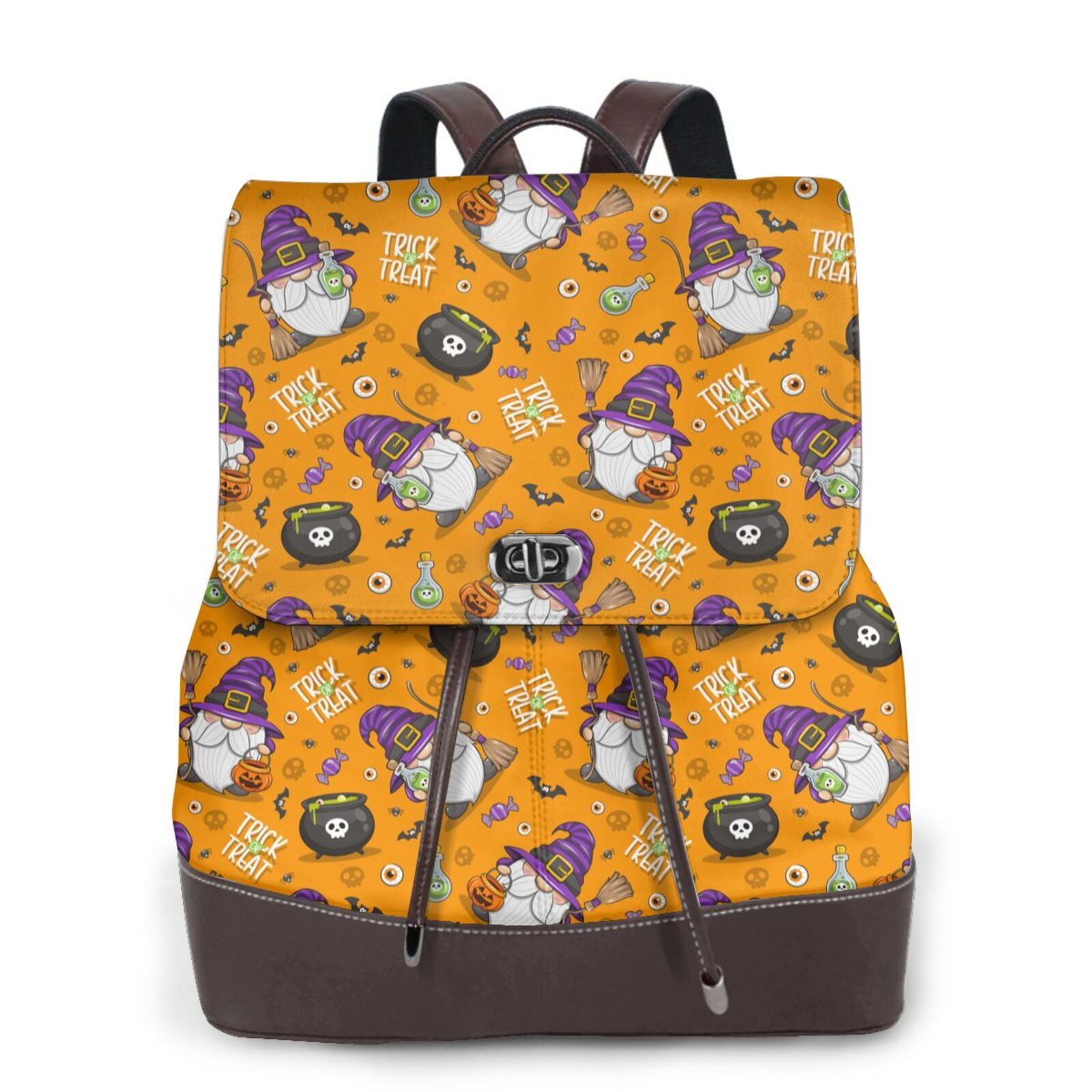 Logiee Halloween Witches Gnome Print Backpack Purse for Women,Fashion ...