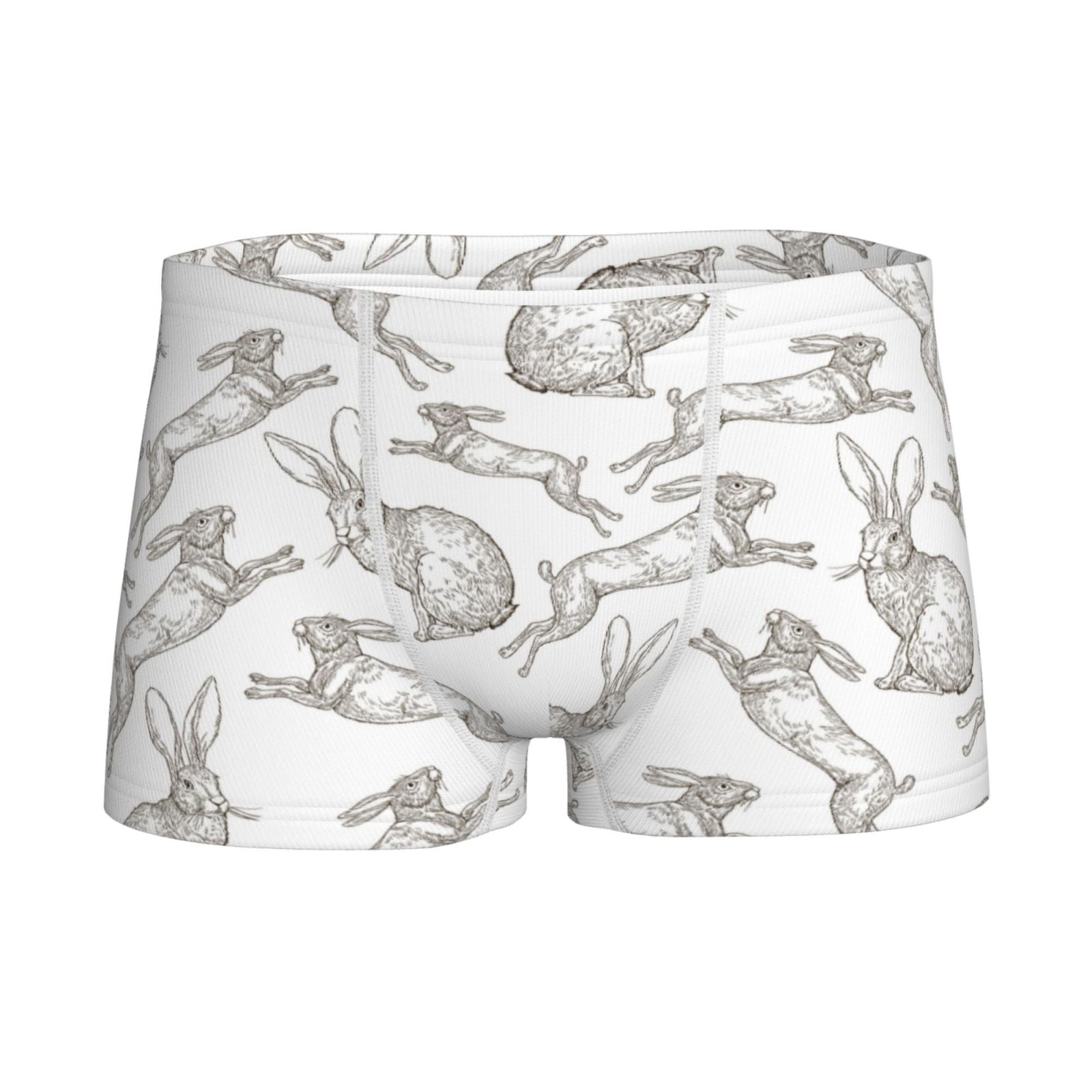 Logiee Hand Drawn Rabbit Print Boys' Boxer Briefs,Tween Boy Underwear ...