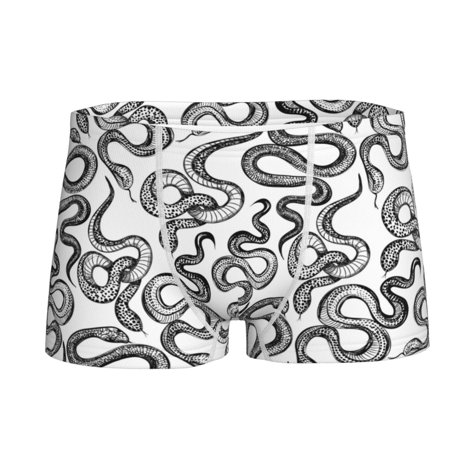 Logiee Hand Drawn Snake Print Boys' Boxer Briefs,Tween Boy Underwear ...