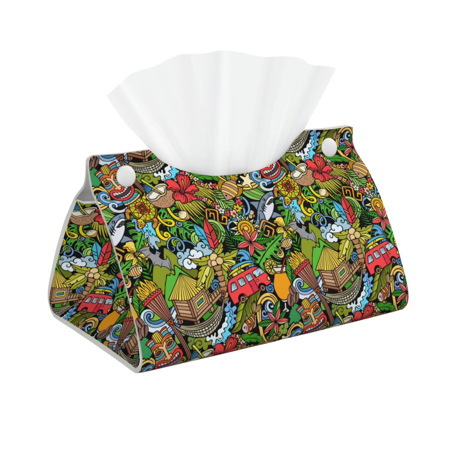Logiee Hawaiian Culture Symbols 1 Print Tissue Box Cover,Stylish Tissue ...