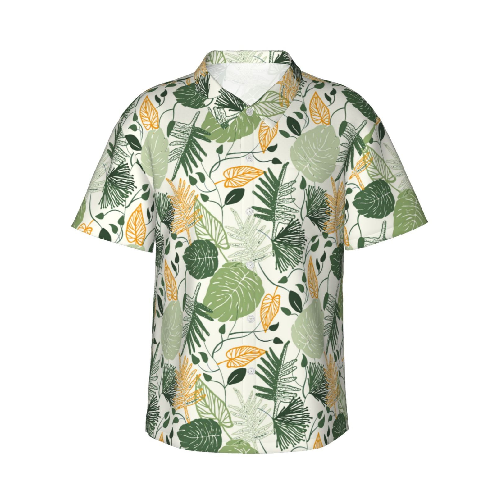 Logiee Hawaiian Style Print Mens Hawaiian Shirts,Loose-Fit Short Sleeve ...