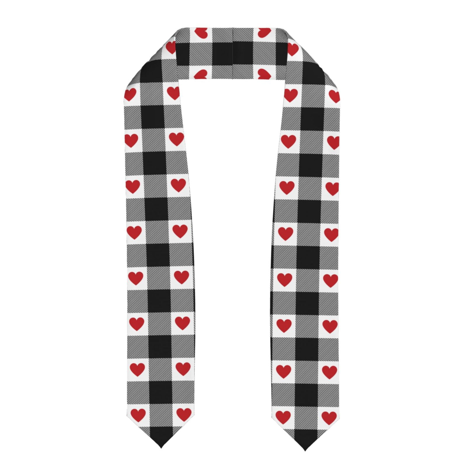 Logiee Heart Black Buffalo Plaid Gingham Print Unisex Adult Graduation ...
