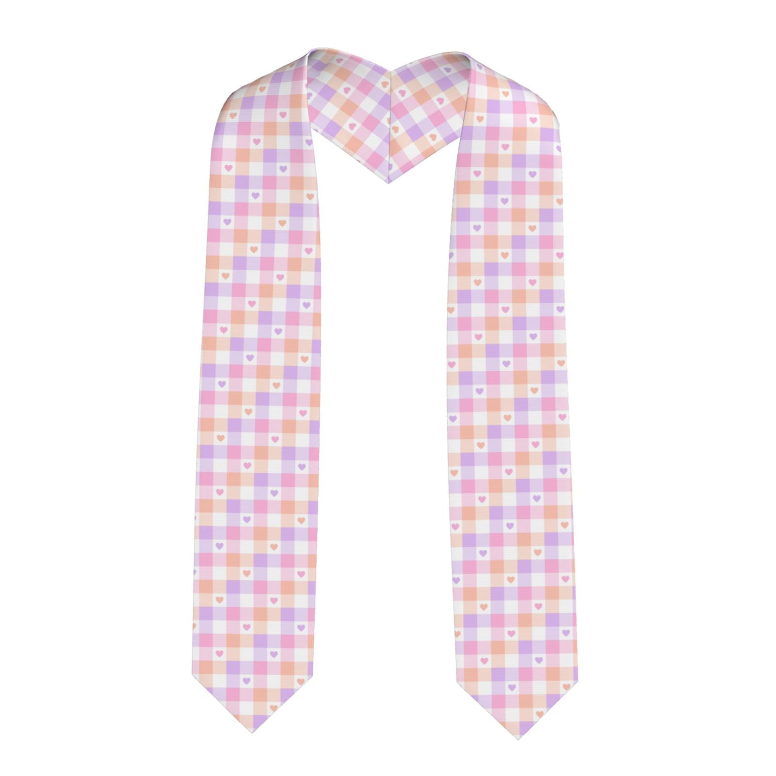 Logiee Heart Buffalo Plaid Print Unisex Adult Graduation Stole Shawl 72 ...
