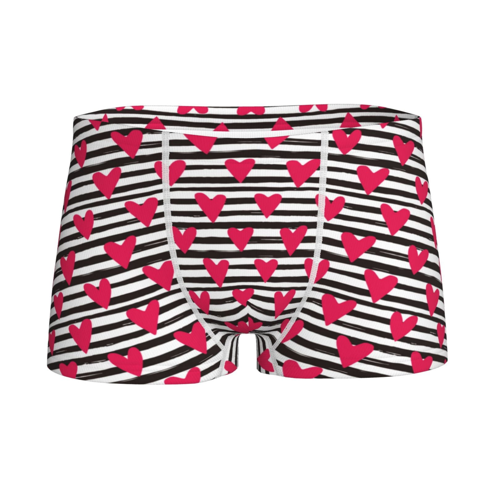 Logiee Hearts And Lines Print Boys' Boxer Briefs,Tween Boy Underwear-X ...