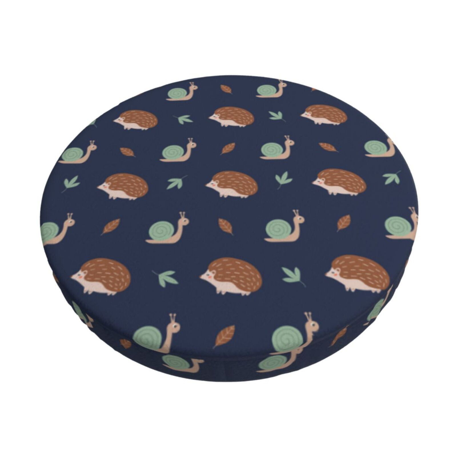 Logiee Hedgehog And Snail Print Stool Covers Round,Bar Stool Covers ...