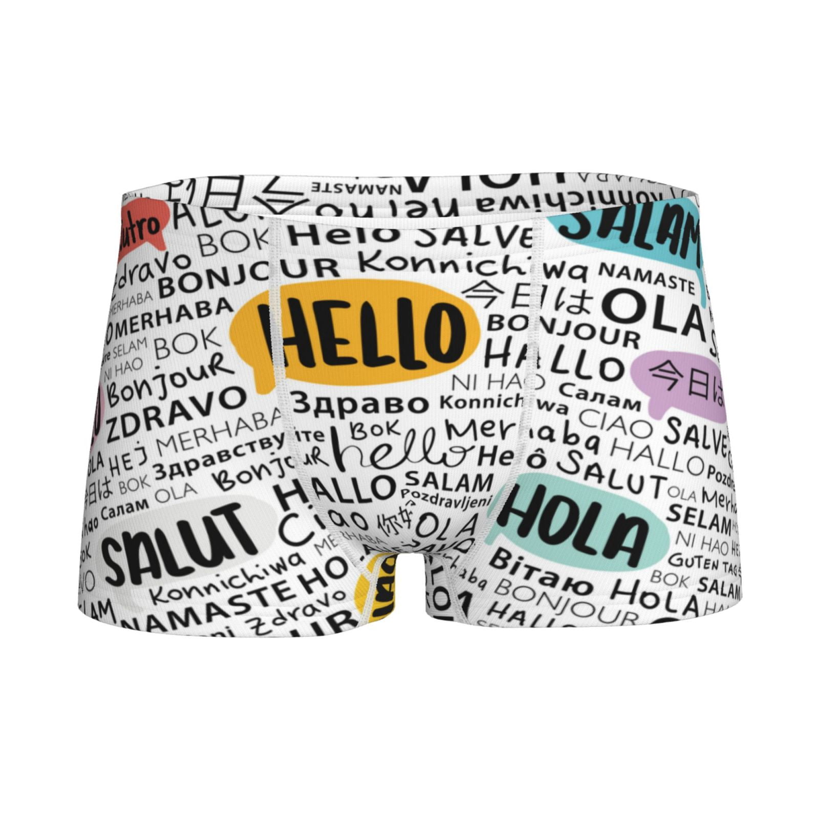 Logiee Hello Print Boys' Boxer Briefs,Tween Boy Underwear-Medium ...